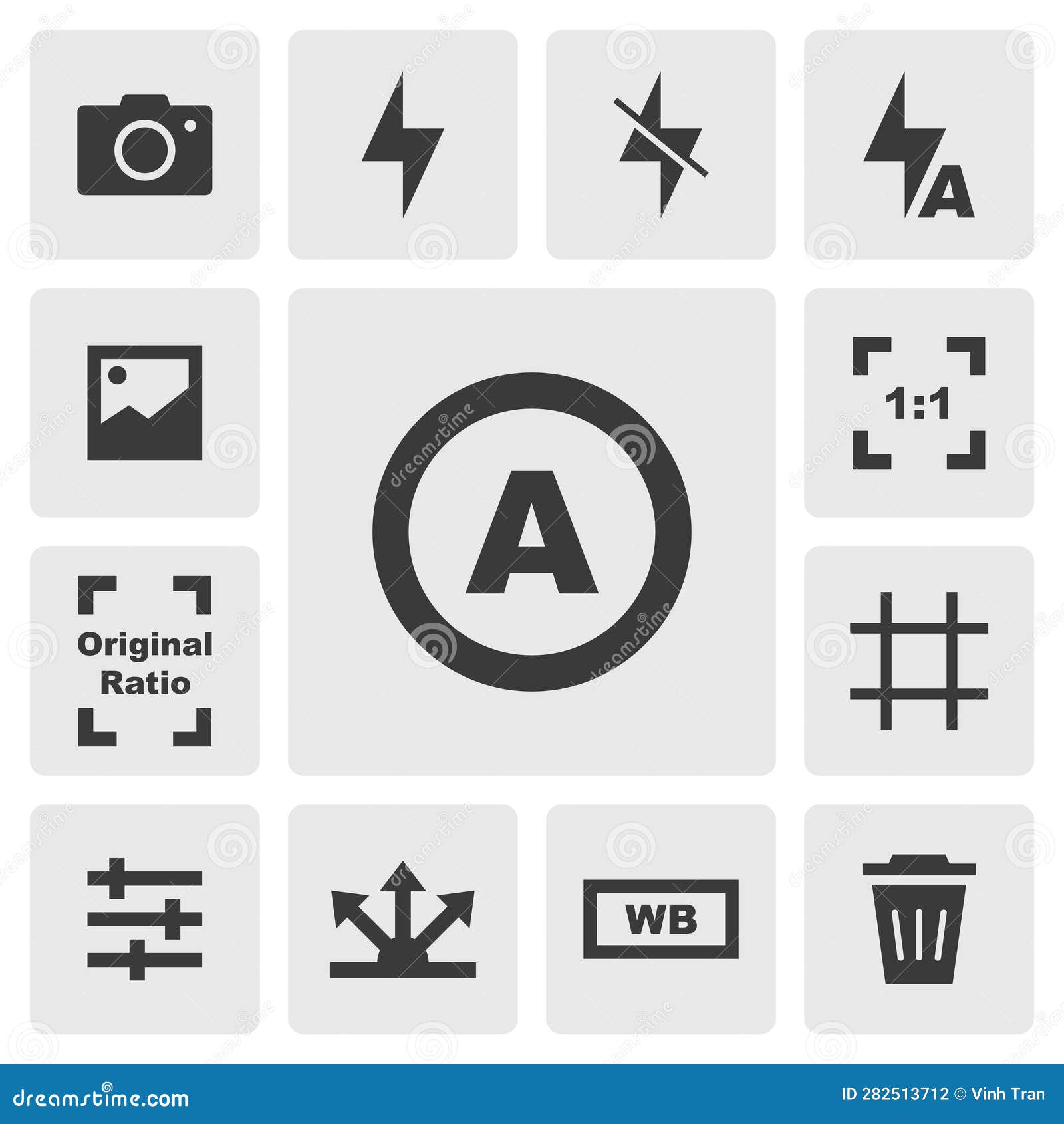 Auto Icon Vector Design. Simple Set of Smartphone Camera App Icons ...