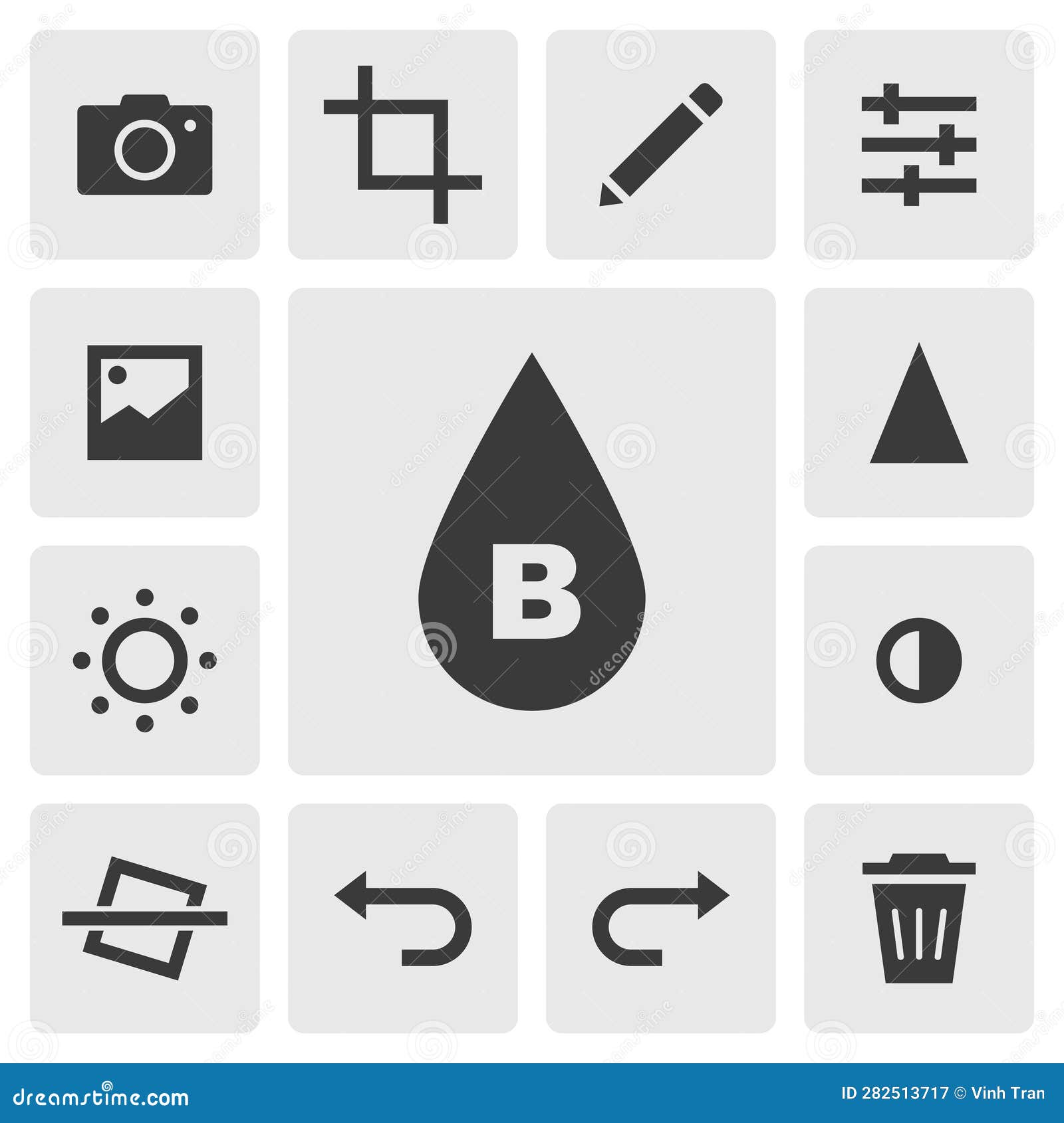 Blur Icon Vector Design. Simple Set of Photo Editor App Icons ...