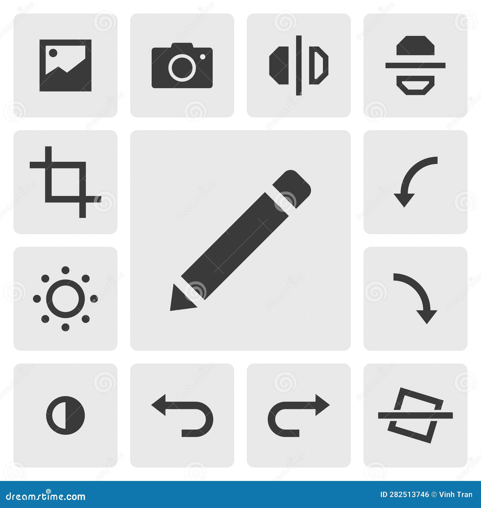 Edit Icon Vector Design. Simple Set of Smartphone App Icons Silhouette ...