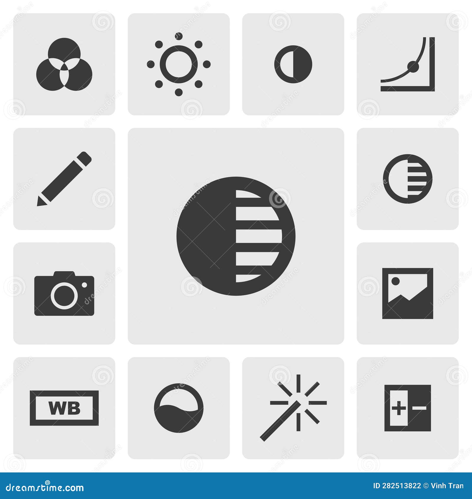 Shadow Icon Vector Design. Simple Set of Photo Editor App Icons ...