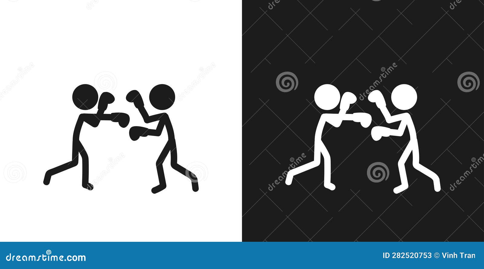 Boxer Stick Figure Cartoon Vector Illustration | CartoonDealer.com ...