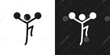 Cheerleading Icon Pictogram Vector Design. Stick Figure Man Cheerleader ...