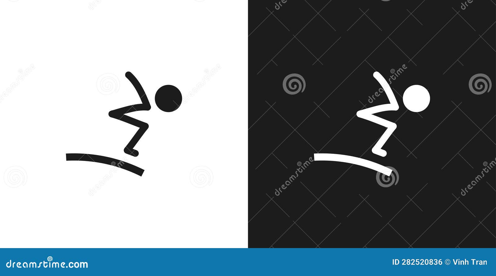 Diving Icon Pictogram Vector Design. Stick Man Diving Athlete on the ...