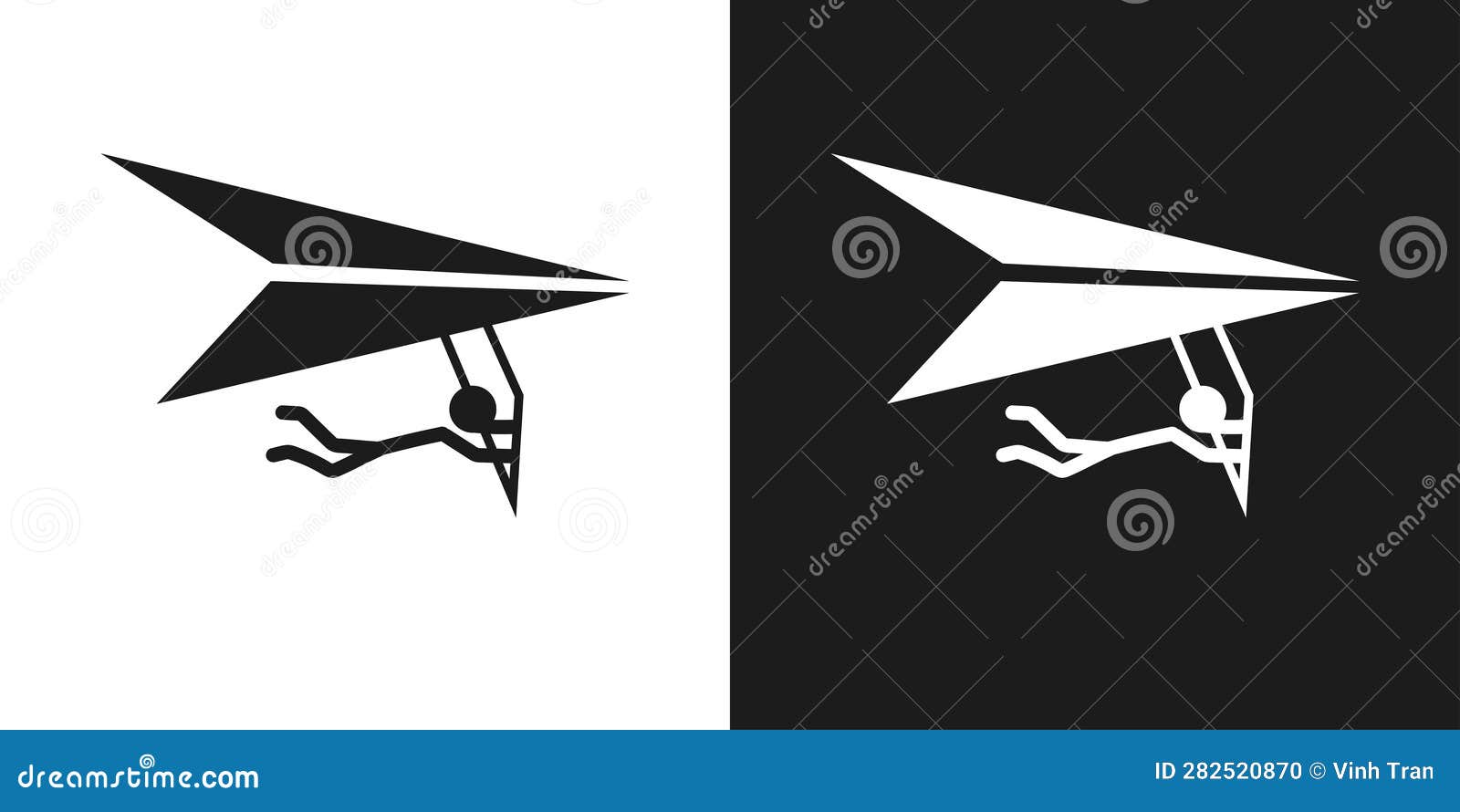 Gliding Icon Pictogram Vector Design. Stick Figure Man Hang Glider ...
