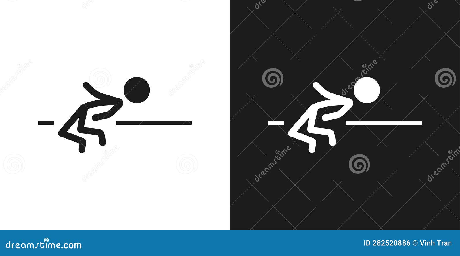 High Jumping Icon Pictogram Vector Design. Stick Figure Man High ...