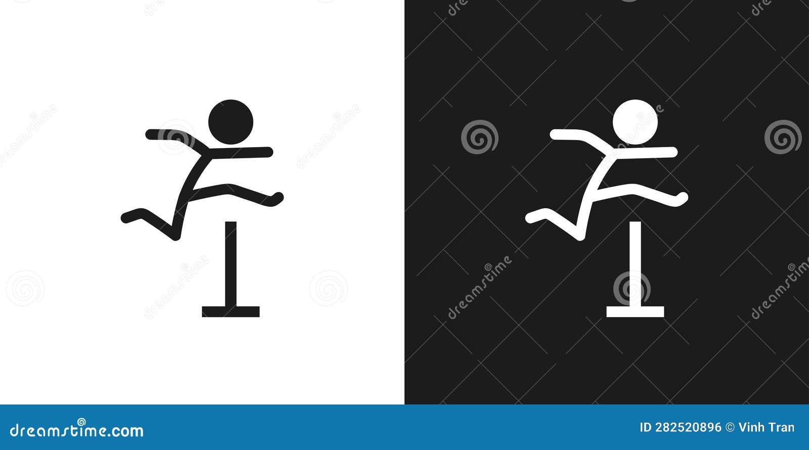 Hurdle Race Icon Pictogram Vector Design. Stick Figure Man Hurdle ...