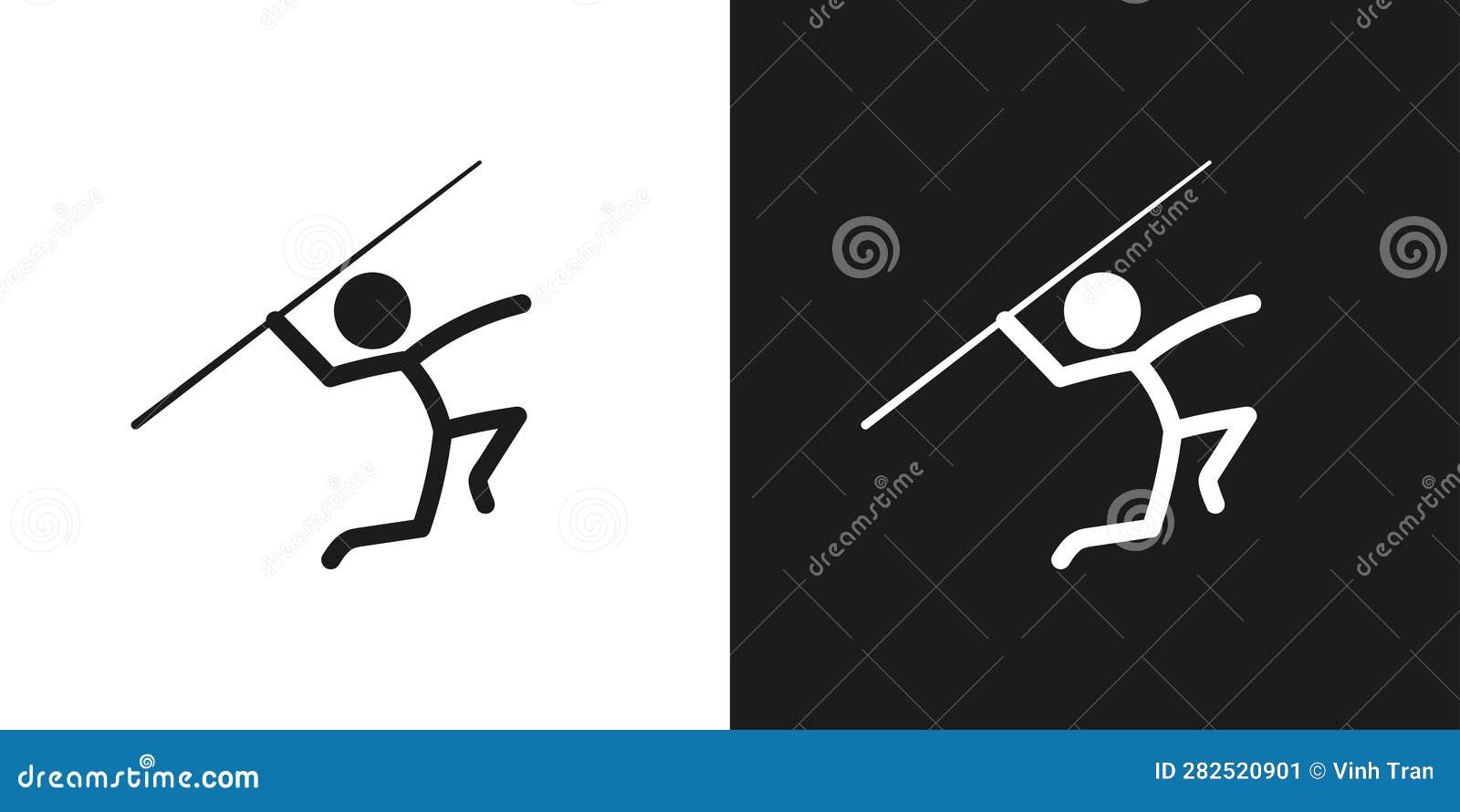 Javelin Throwing Icon Pictogram Vector Design. Stick Figure Man Javelin ...