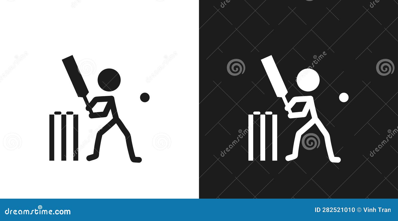 Cricket Icon Pictogram Vector Design. Stick Figure Man Cricket Player ...