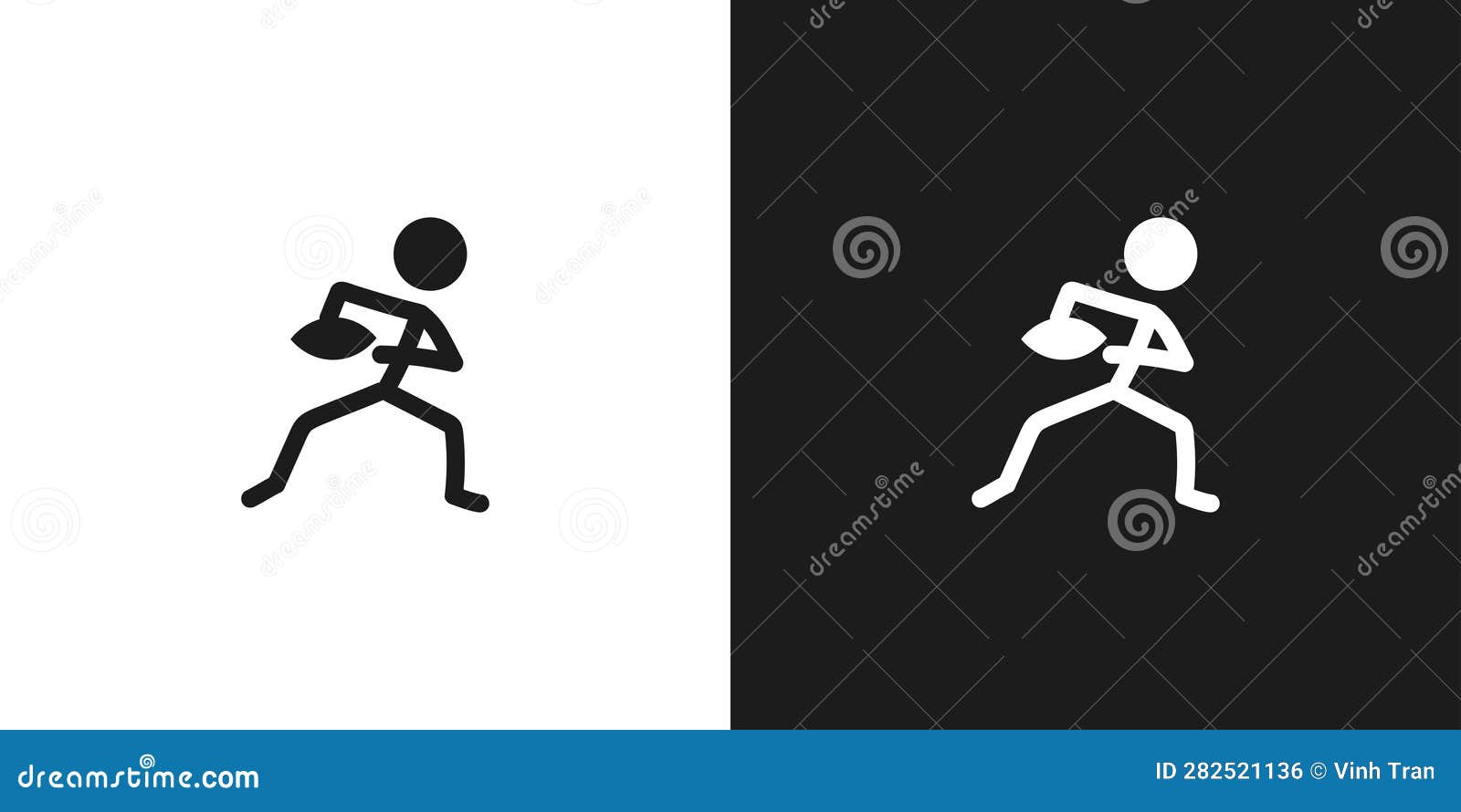 Rugby Ball Icon Pictogram Vector Design. Stick Figure Man Rugby Ball ...