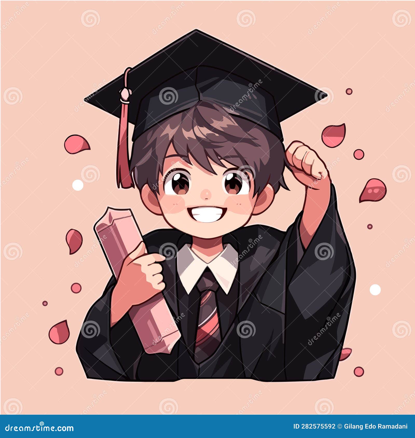 Happy Graduated Male Student in Graduation Vector Art Free Download ...