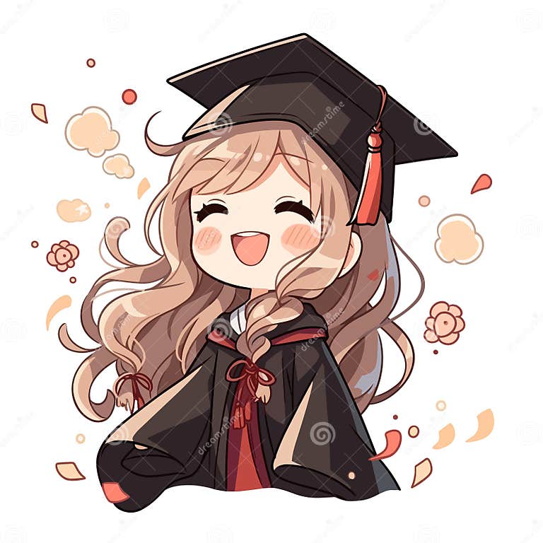 Happy Graduated Female Student in Graduation Vector Art Free Download ...