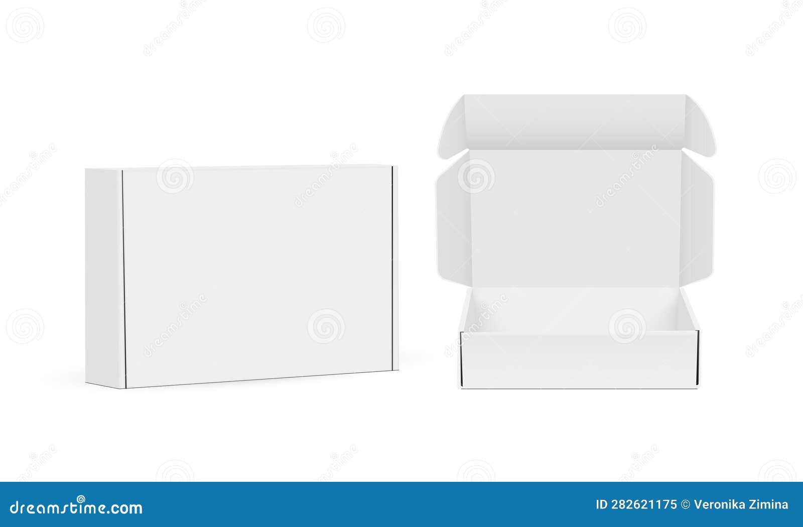 Two Blank Packaging Boxes Mockups, Open and Closed Stock Vector - Illustration of template, gift ...