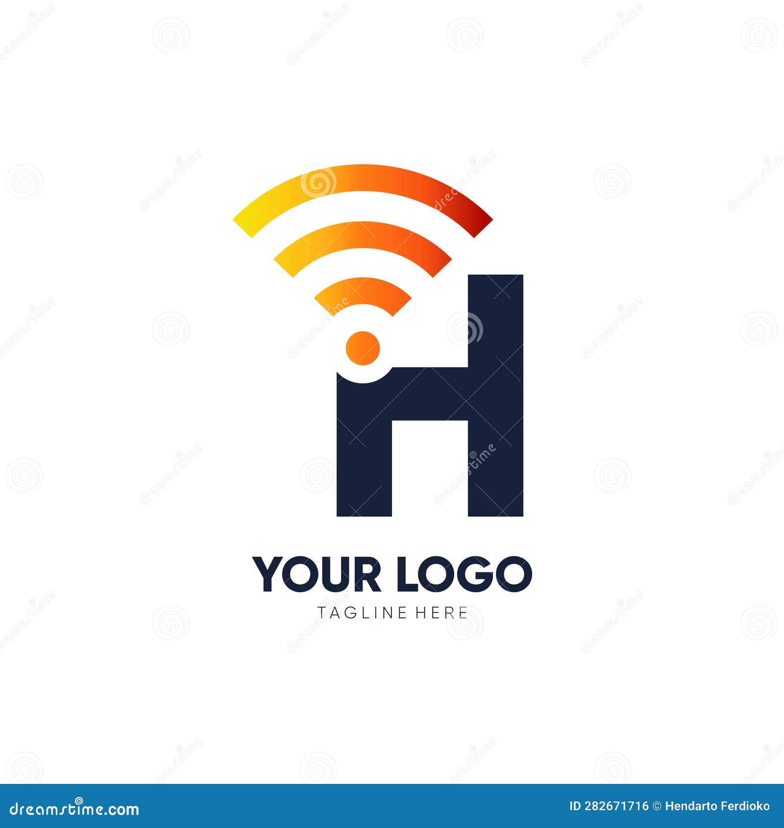Letter H Initial Signal Logo Design Vector Icon Graphic Emblem ...