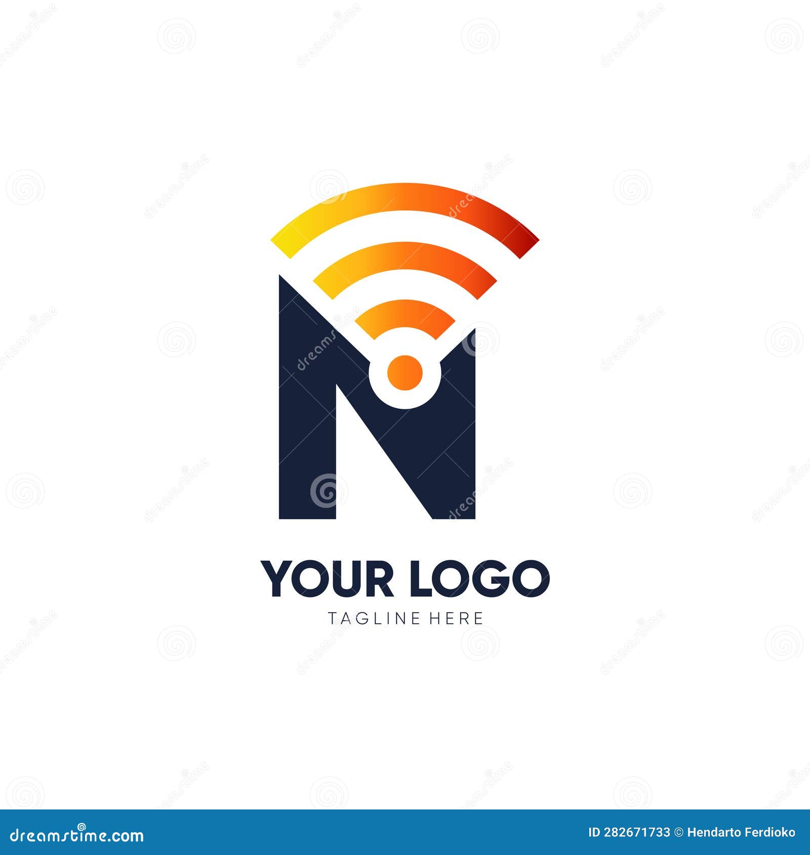 Letter N Initial Signal Logo Design Vector Icon Graphic Emblem ...