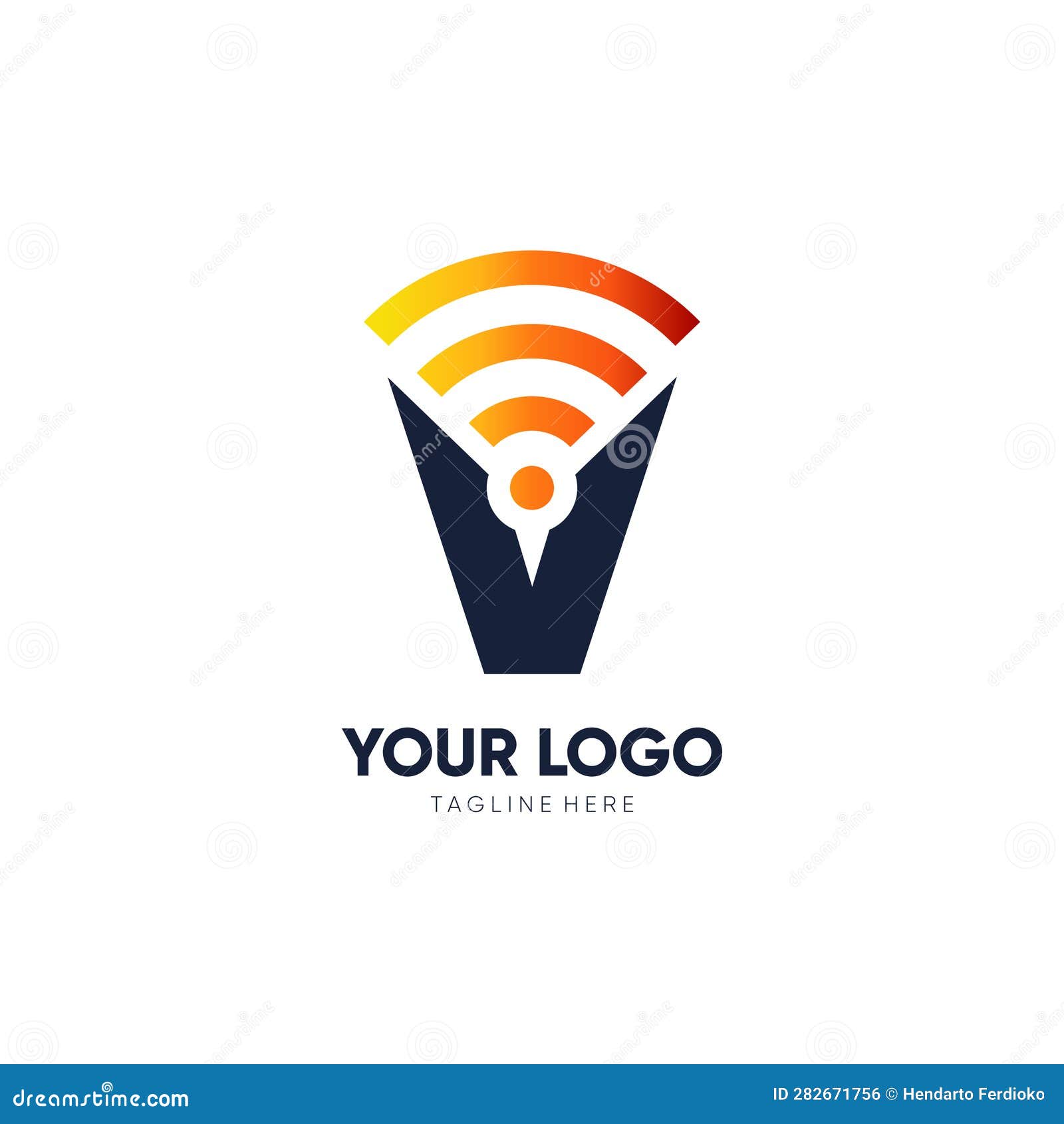 Letter V Initial Signal Logo Design Vector Icon Graphic Emblem ...