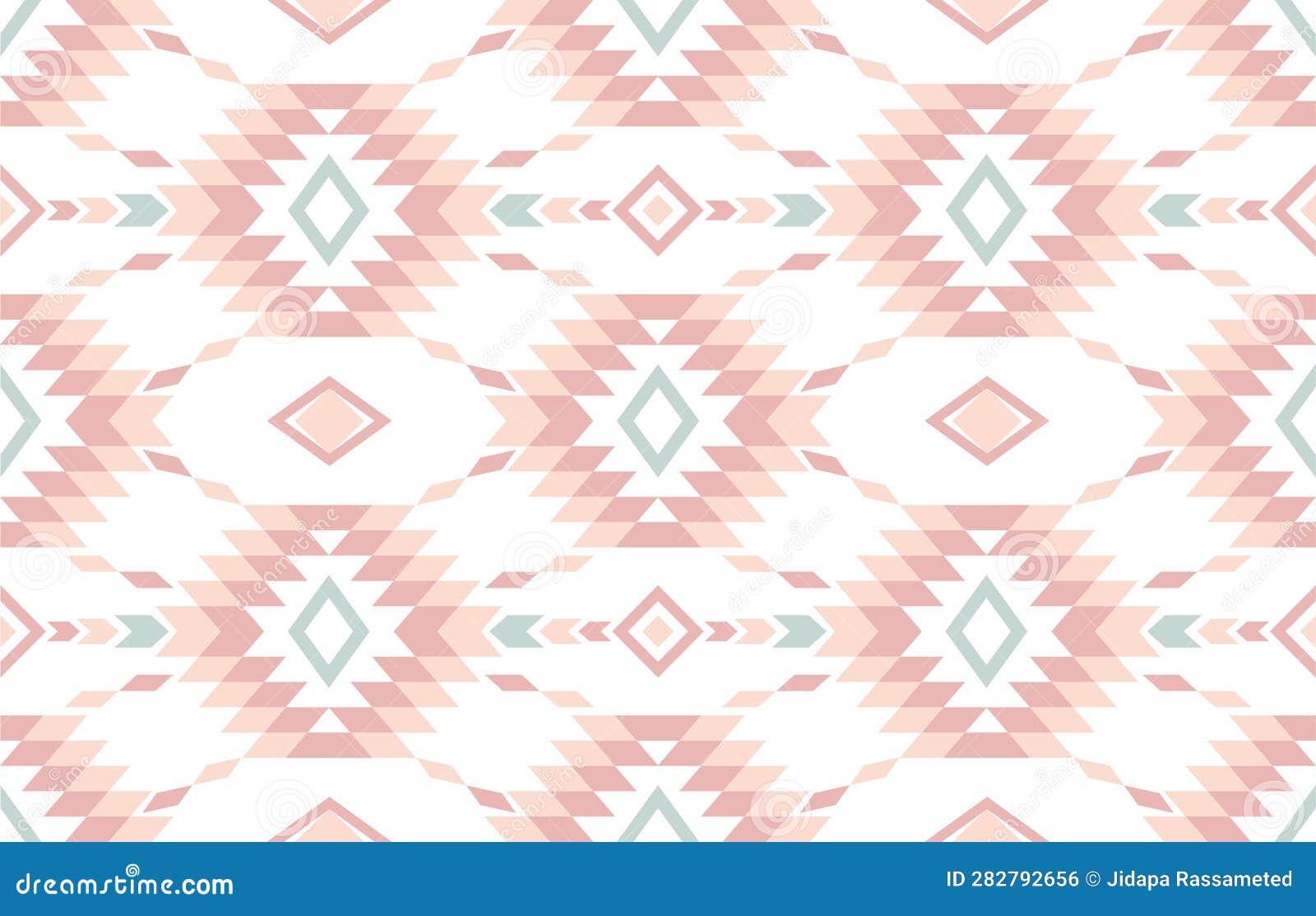 Orange Pastel Pallate Geometric Aztec Style. Ethnic Pattern. Native ...