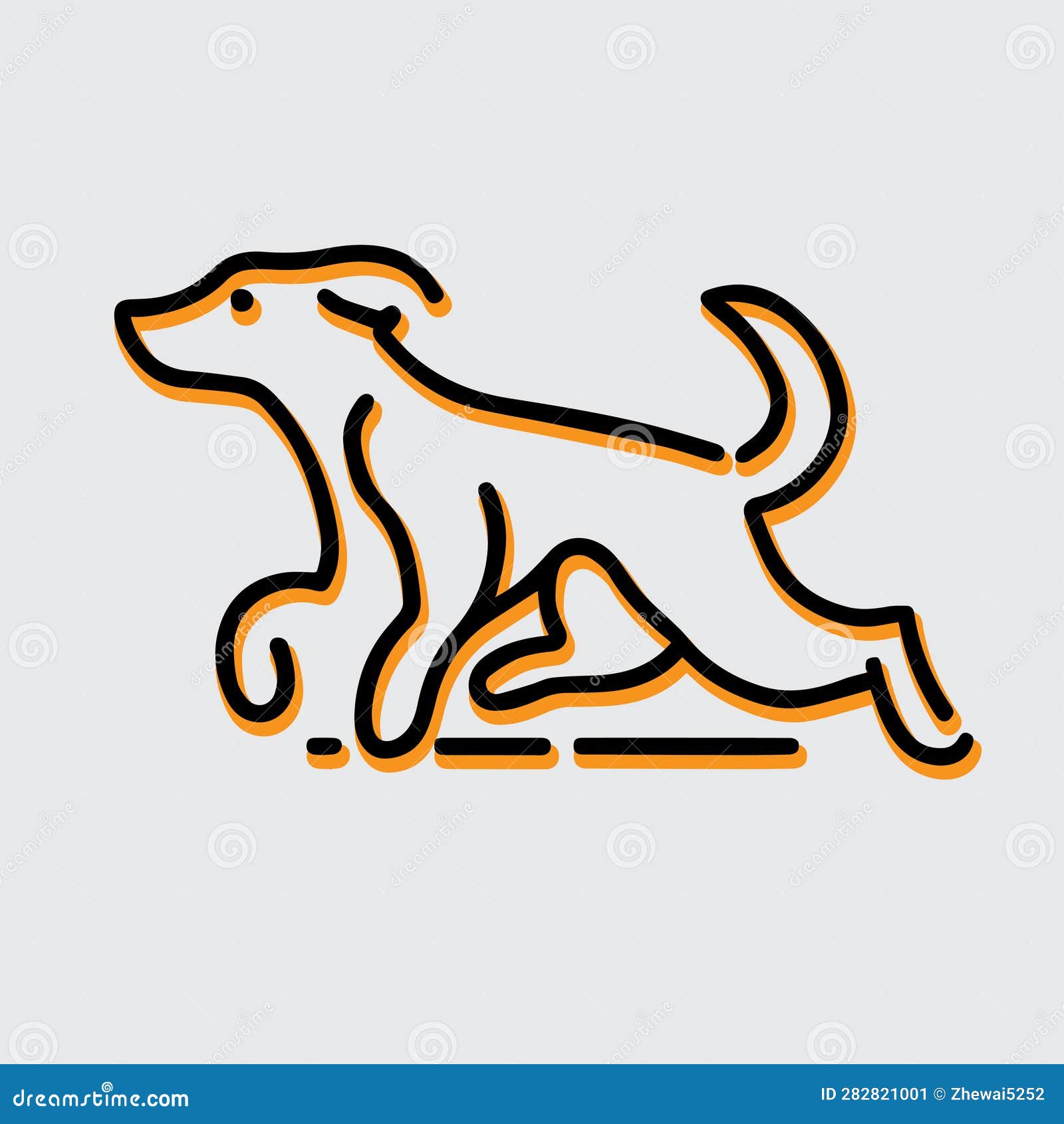 Cute Dog Illustrator Draw in Line, Vector, Editable Stock Vector ...