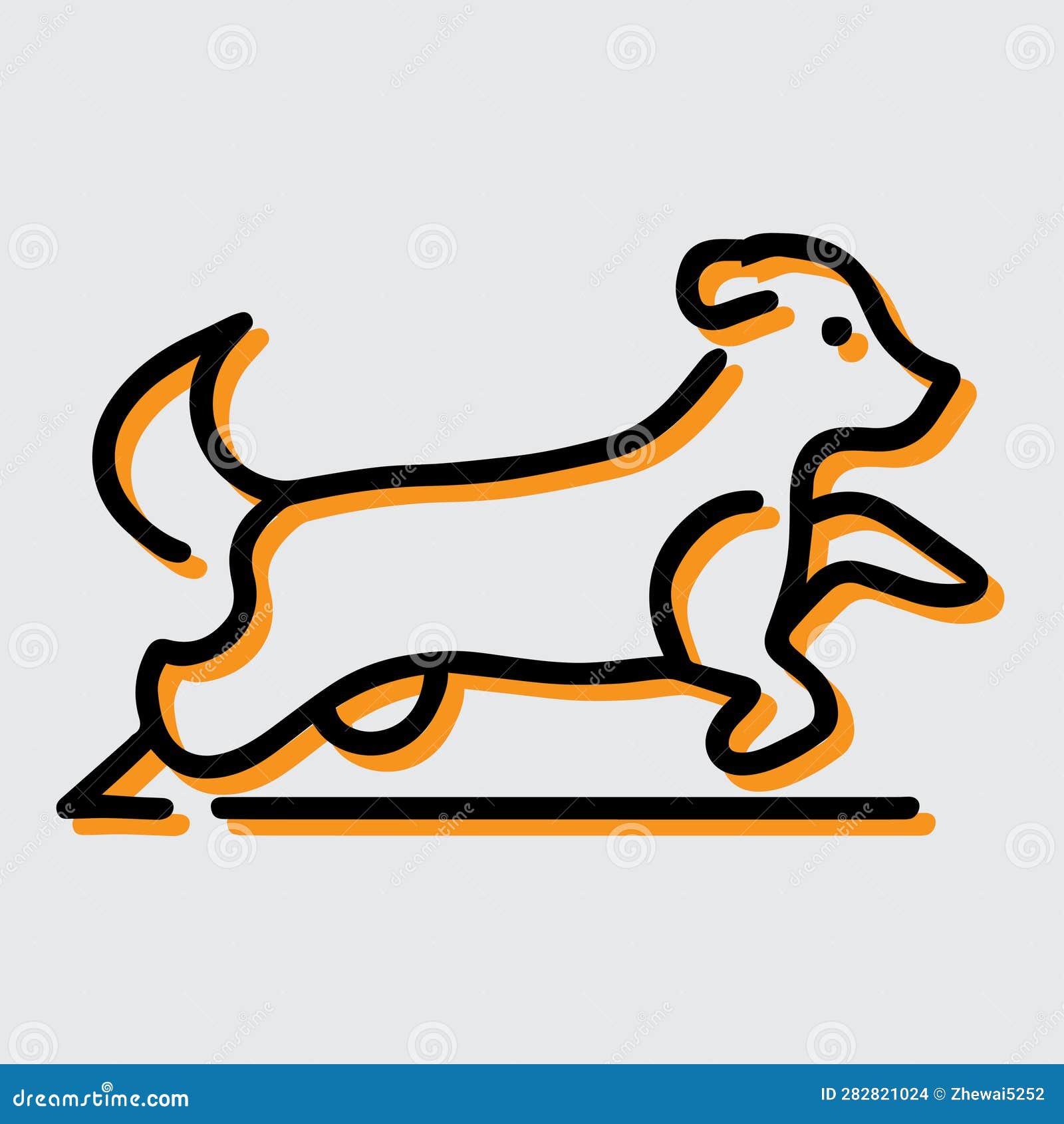 Cute Dog Illustrator Draw in Line, Vector, Editable Stock Vector ...