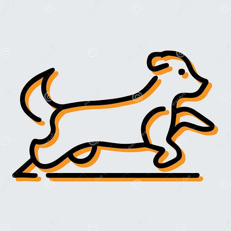 Cute Dog Illustrator Draw in Line, Vector, Editable Stock Vector ...