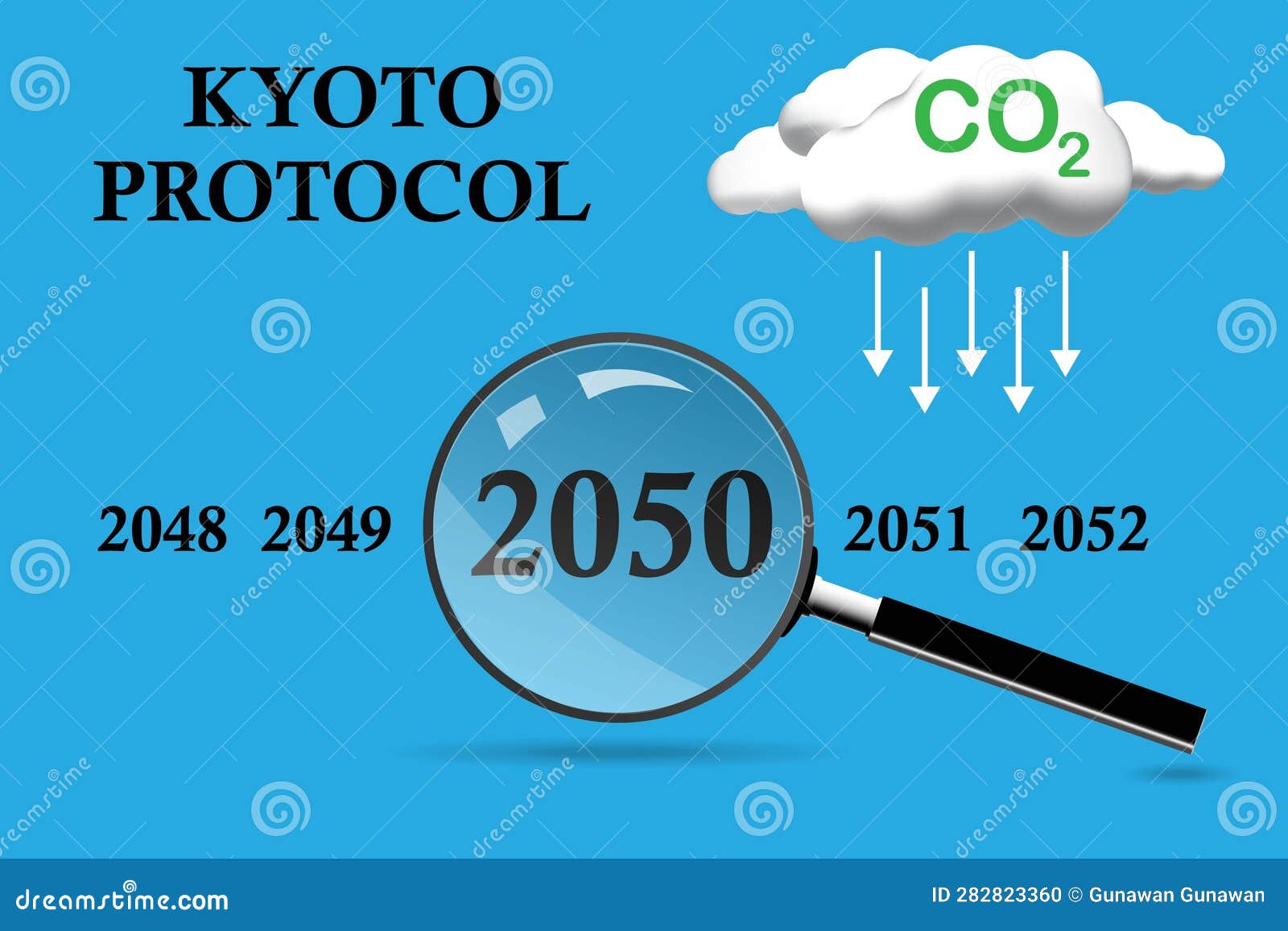 Kyoto Protocol with CO2 Reducing Stock Vector - Illustration of ...
