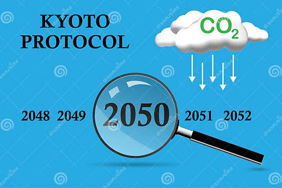 Kyoto Protocol with CO2 Reducing Stock Vector - Illustration of ...