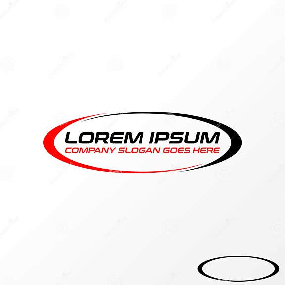 Simple Cutting Ellipse Emblem Template. Related To Initial Around ...