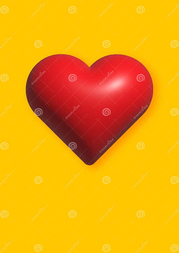 Illustration of a Red Heart Symbol of Love and Feelings. Stock ...