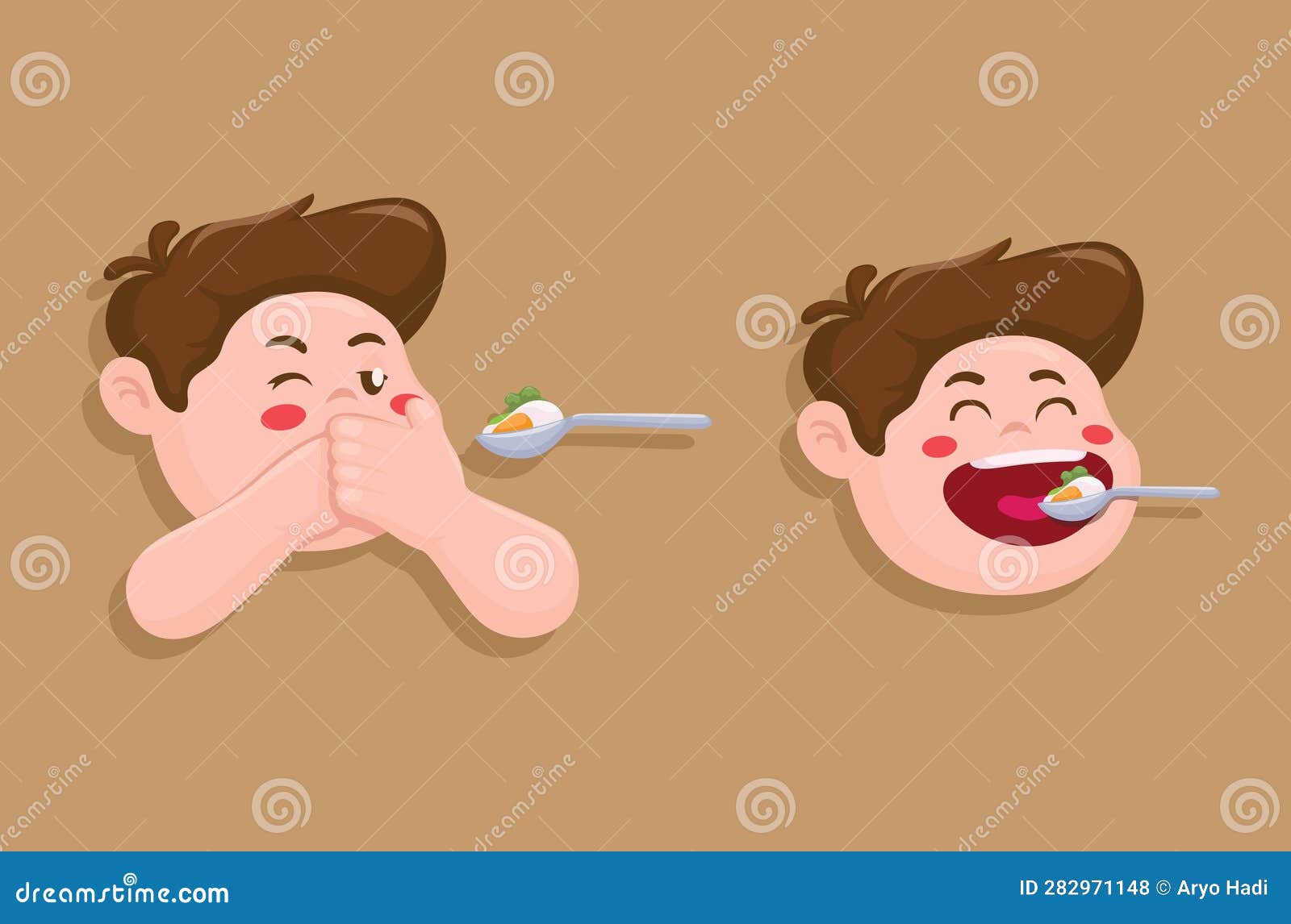 Children Eat Food Problem Character Cartoon Symbol Cartoon Illustration ...