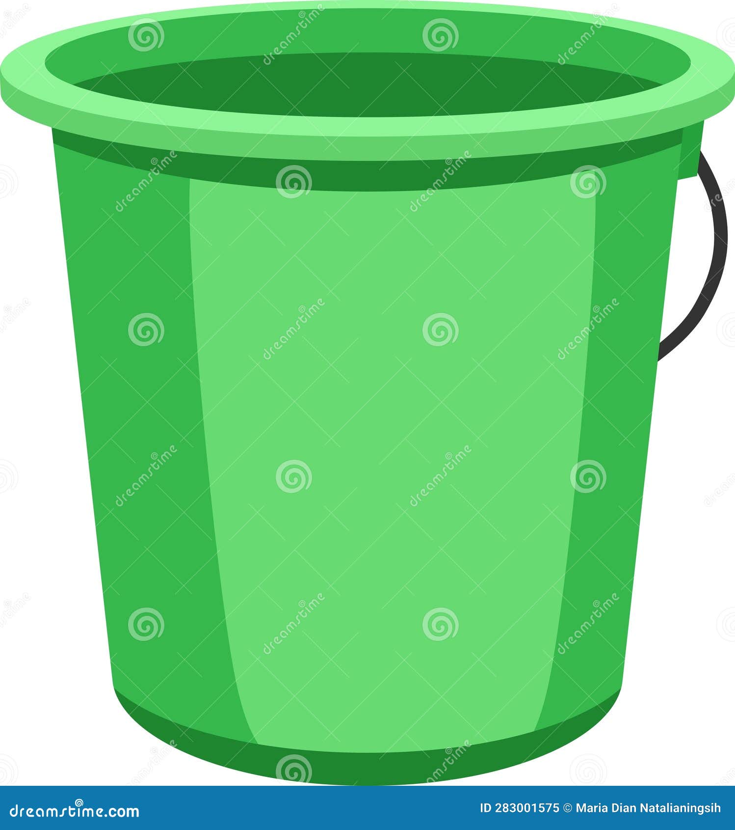 Green Water Bucket Home Utensil Vector Stock Vector - Illustration of ...