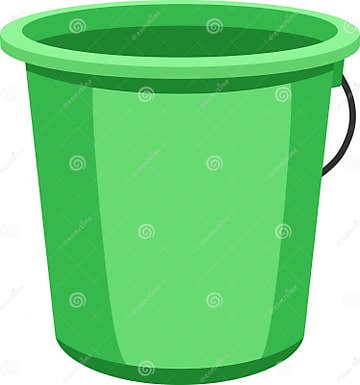 Green Water Bucket Home Utensil Vector Stock Vector - Illustration of ...