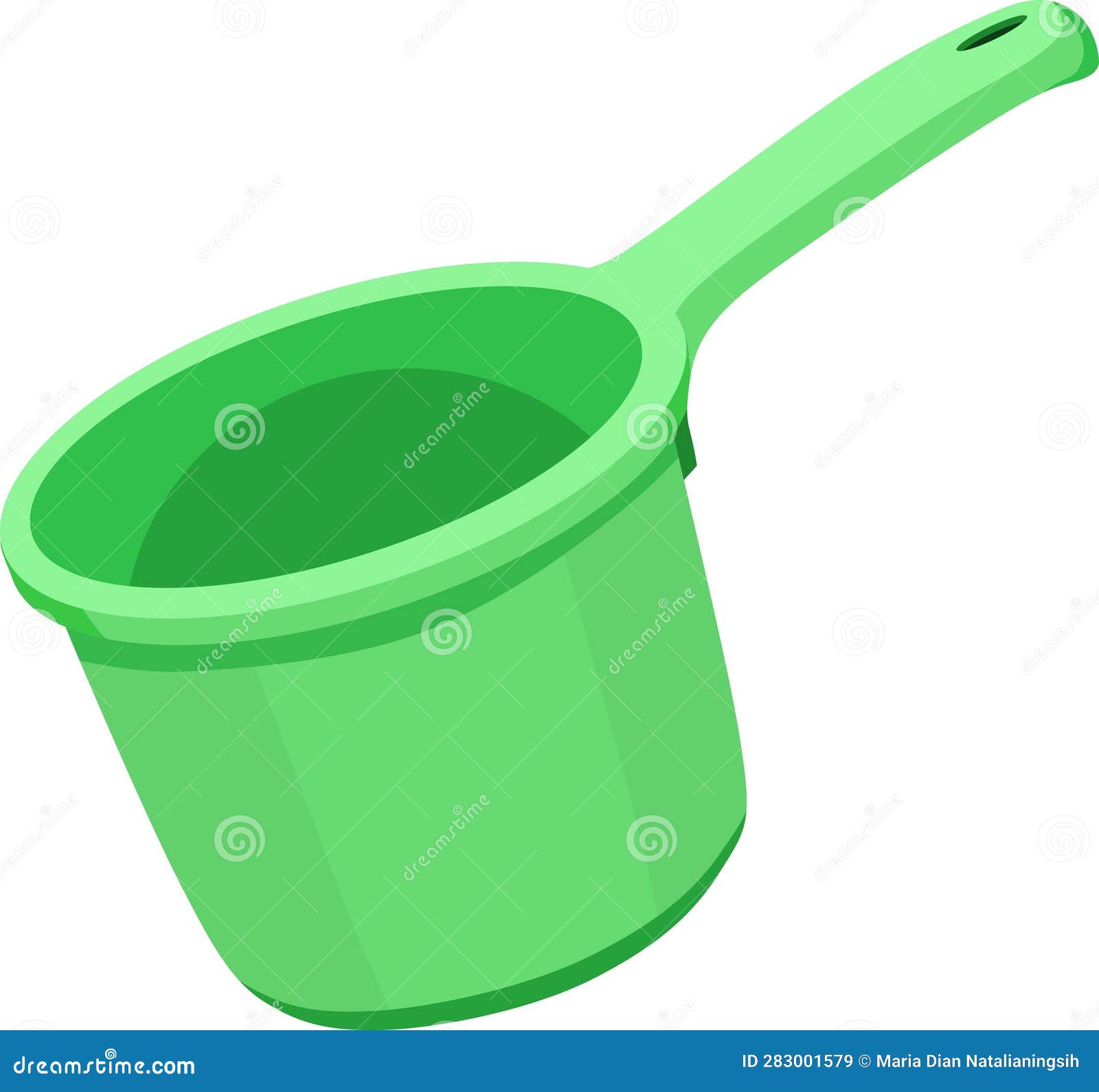 Green Water Dipper Home Utensil Vector Stock Vector - Illustration of ...