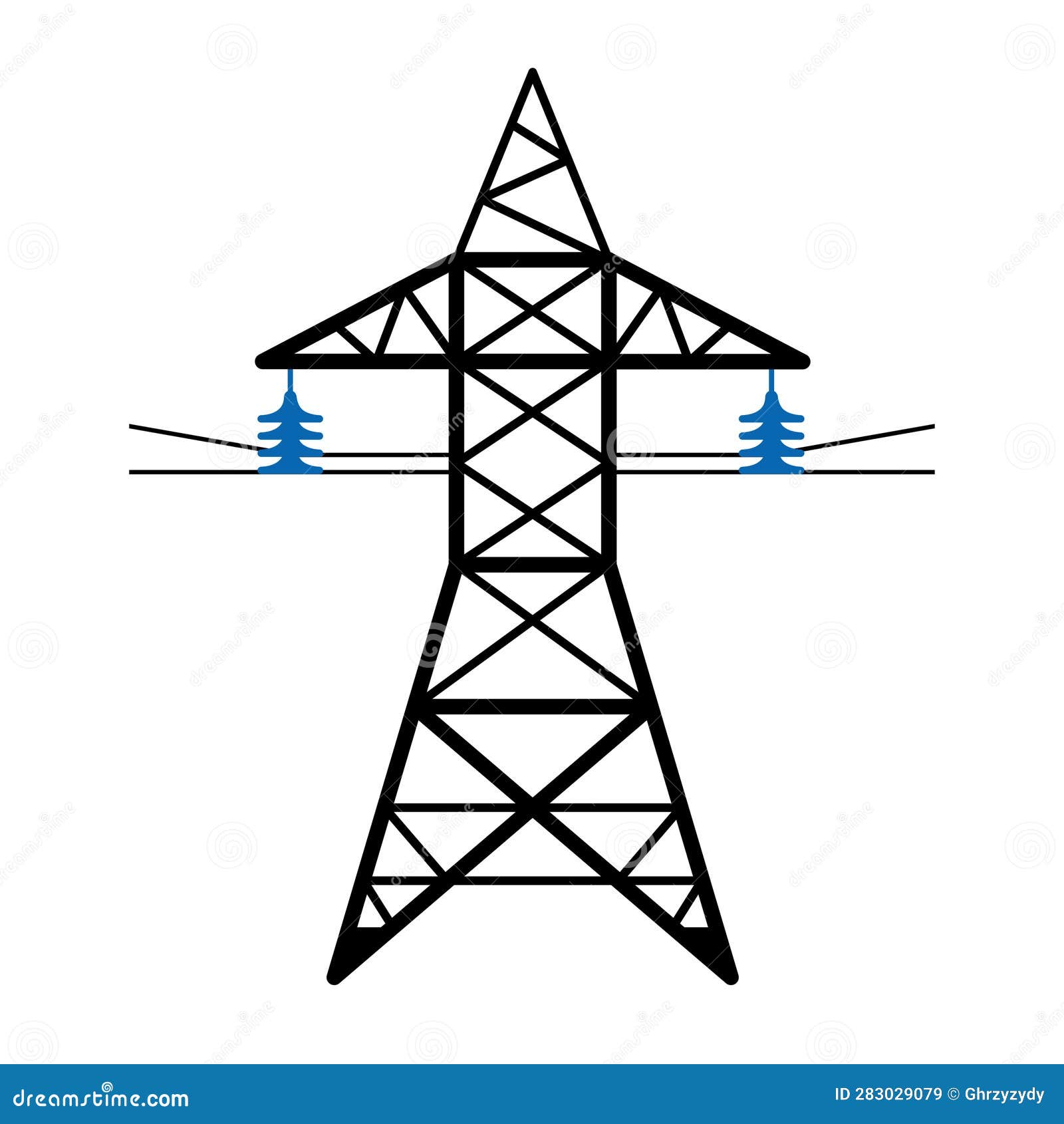 Electricity pylon icon stock vector. Illustration of technology - 283029079