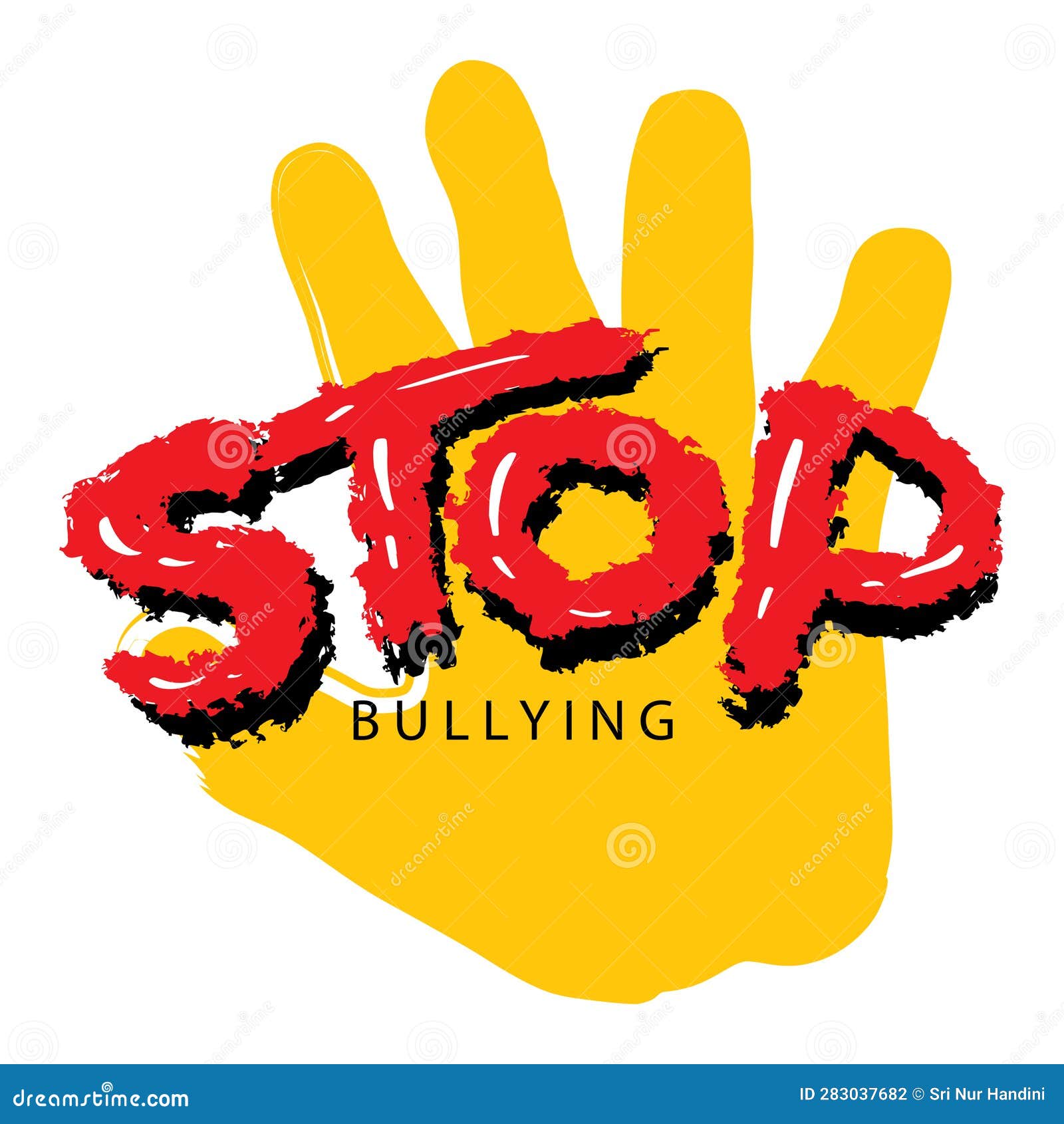 Stop Bullying Hand Lettering. Stock Illustration - Illustration of ...