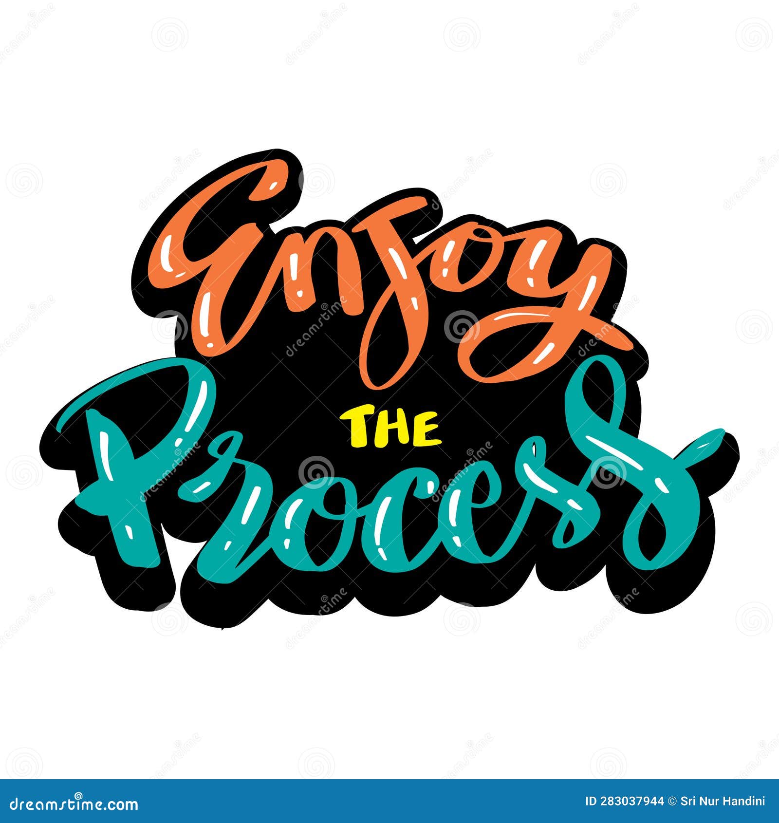 Enjoy the Process Typography Design Stock Illustration - Illustration ...