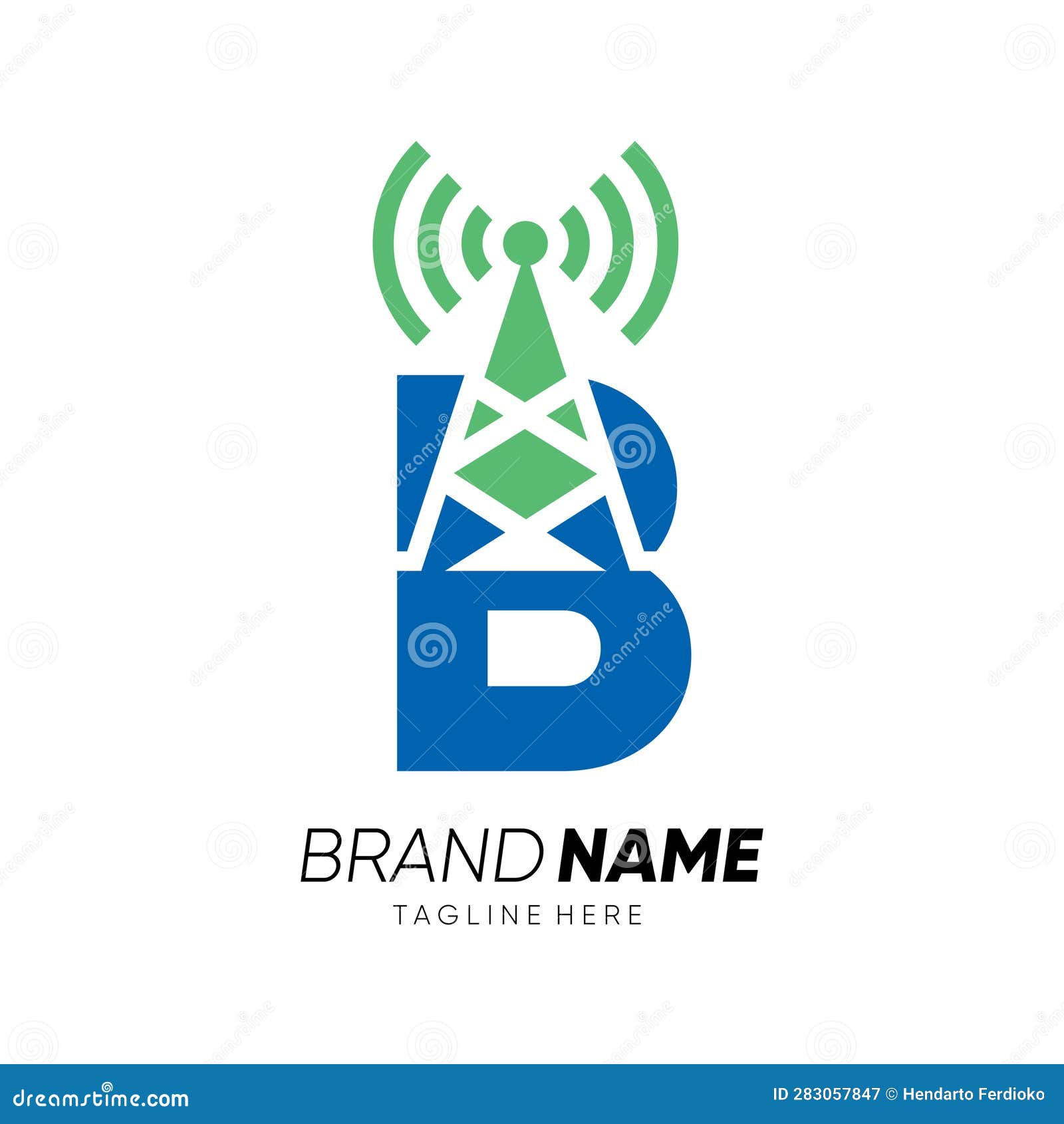 Letter B Tower Signal Logo Design Vector Icon Graphic Emblem ...