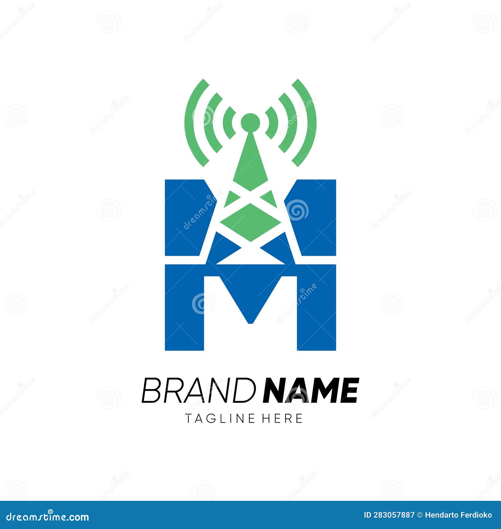 Letter M Tower Signal Logo Design Vector Icon Graphic Emblem ...