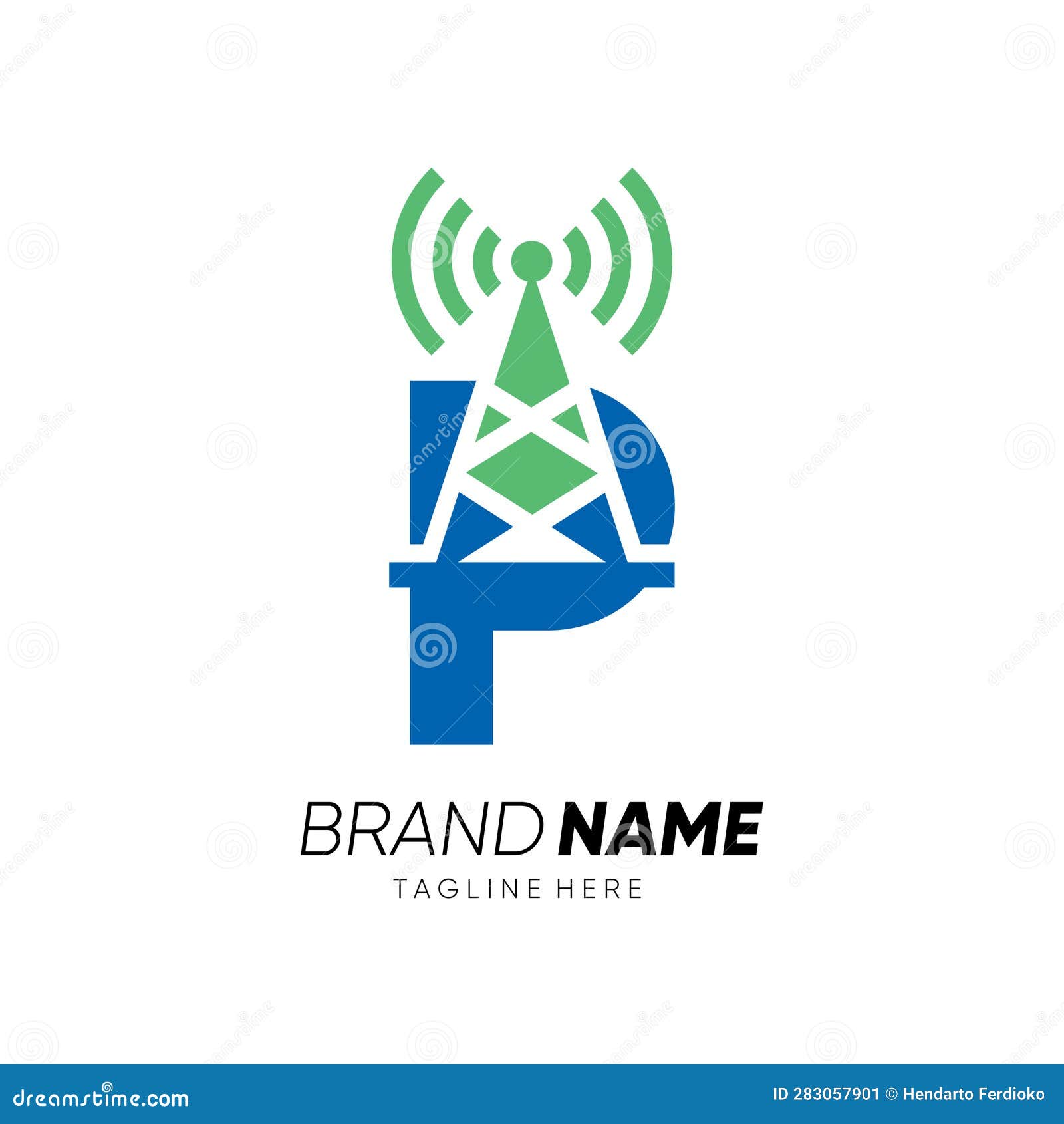Letter P Tower Signal Logo Design Vector Icon Graphic Emblem ...