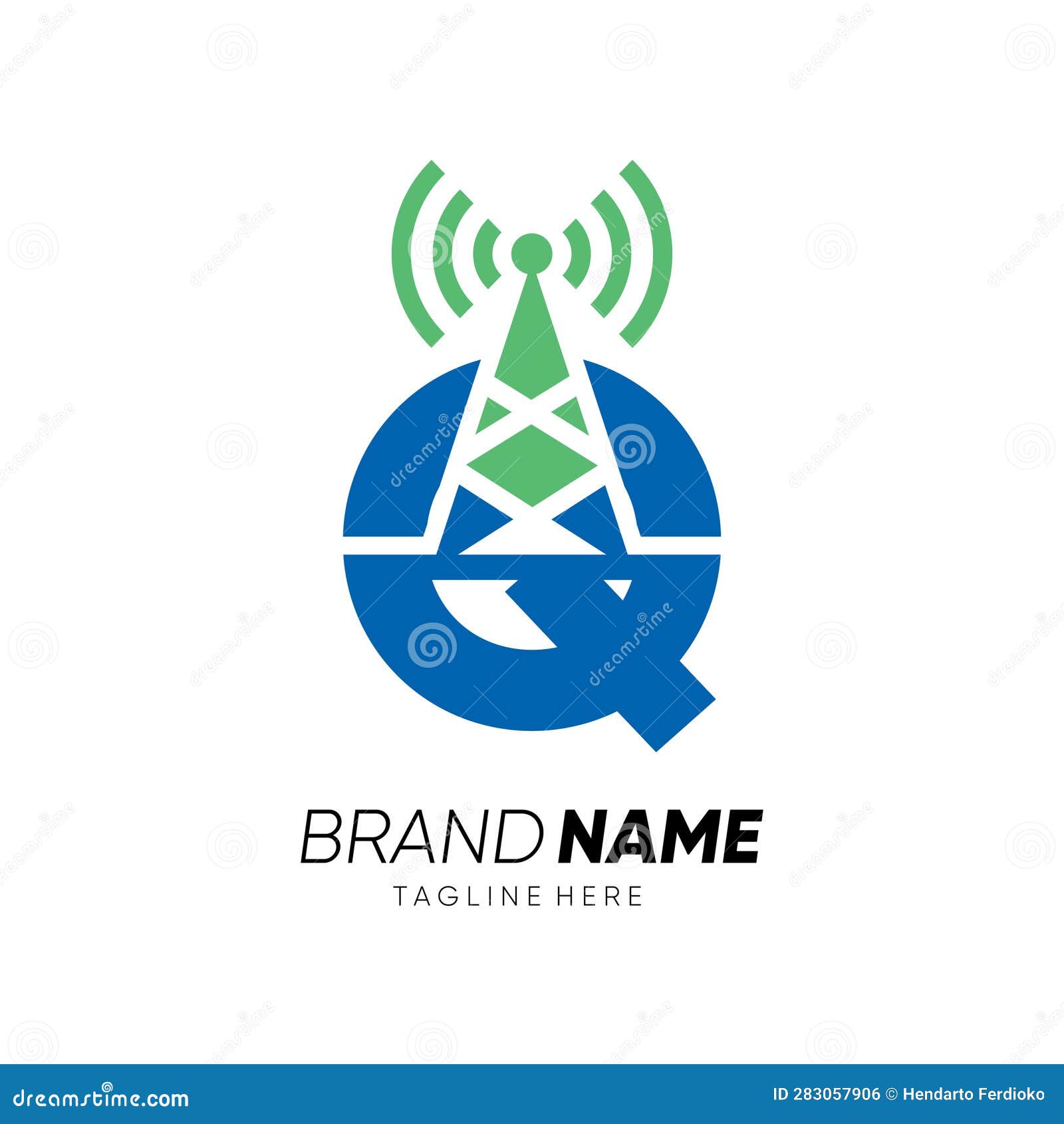 Letter Q Tower Signal Logo Design Vector Icon Graphic Emblem ...