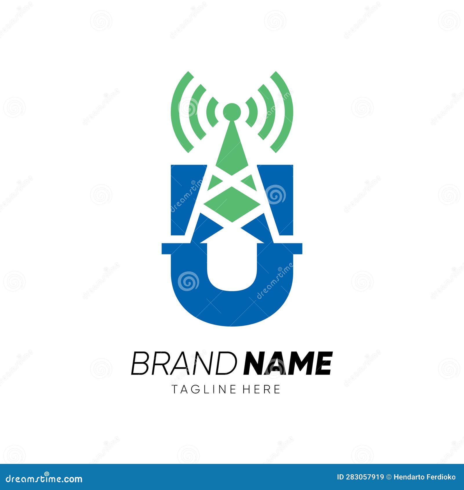 Letter U Tower Signal Logo Design Vector Icon Graphic Emblem ...