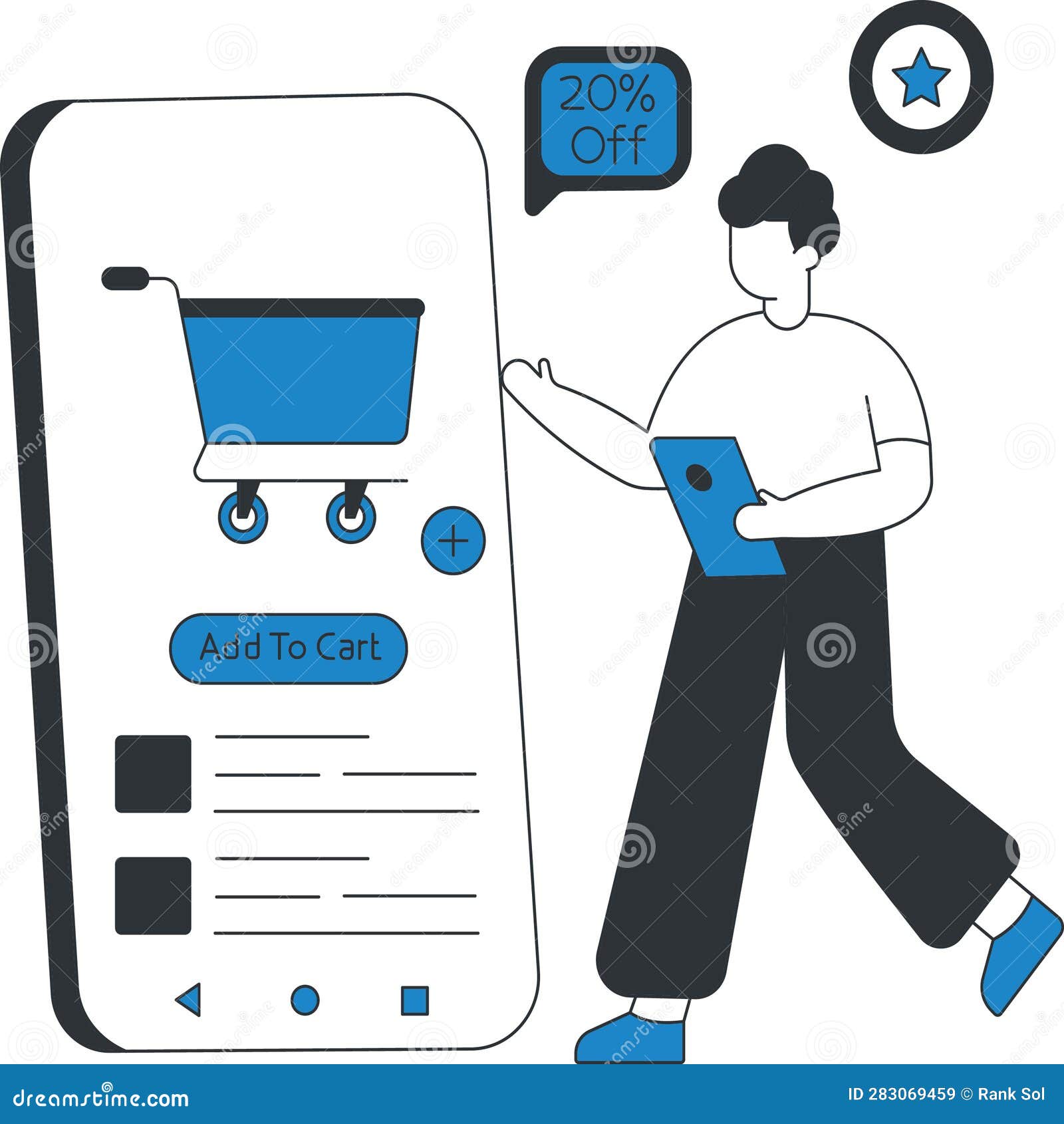 Add To Cart Illustration Which Can Easily Edit or Modify Stock ...