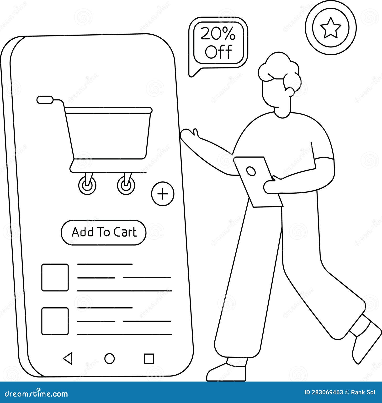 Add To Cart Illustration Which Can Easily Edit or Modify Stock ...