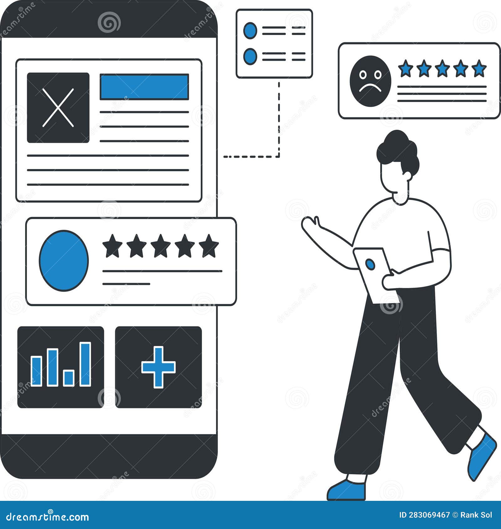 Bad Product Review Illustration Which Can Easily Edit or Modify Stock ...