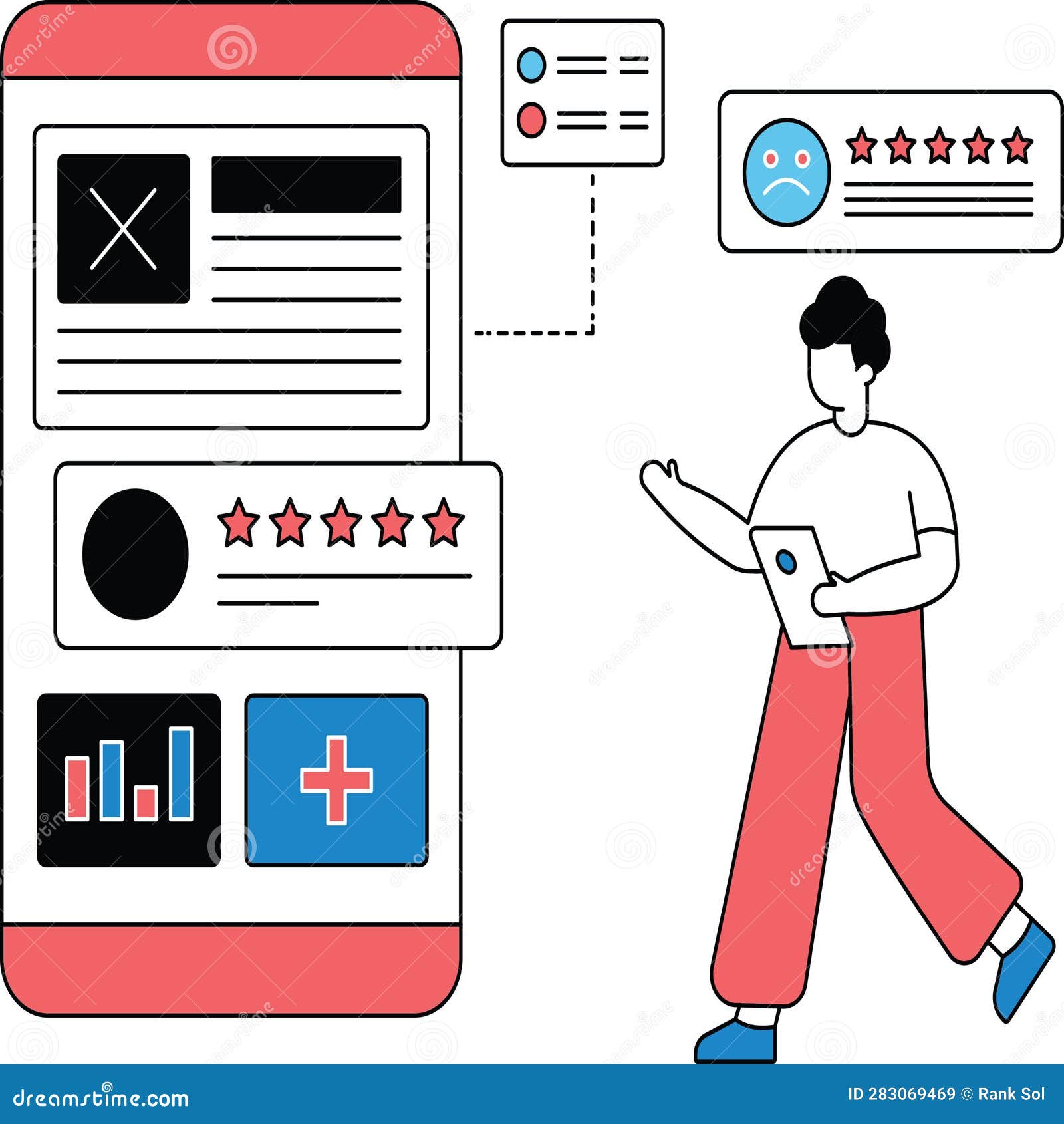 Bad Product Review Illustration Which Can Easily Edit or Modify Stock ...