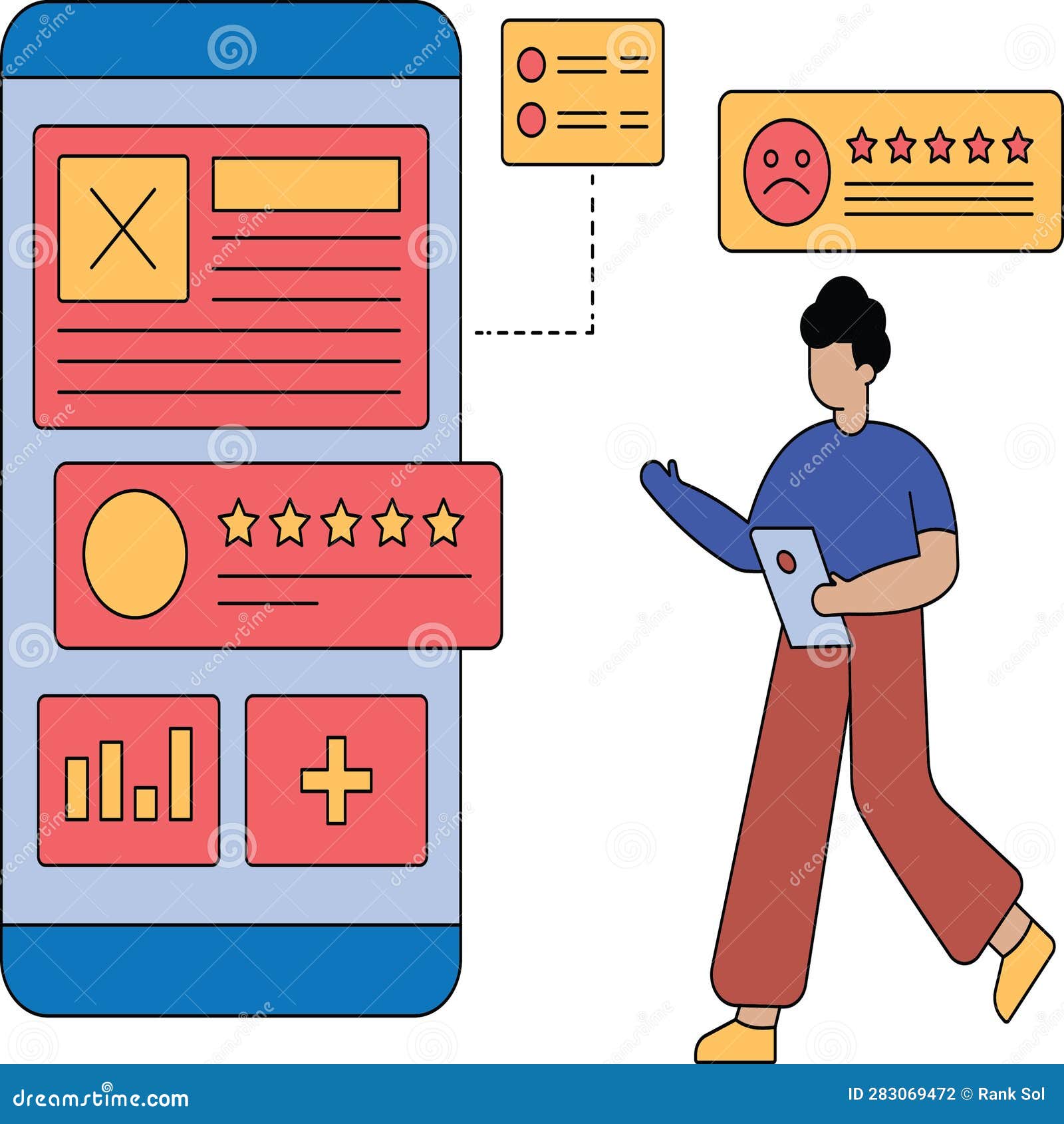 Bad Product Review Illustration Which Can Easily Edit or Modify Stock ...