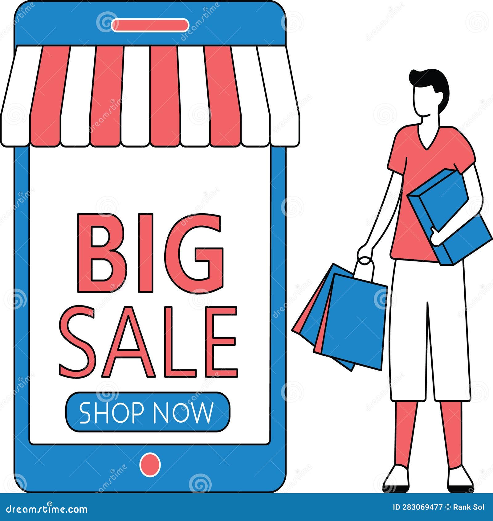 Big Shopping Sale Illustration Which Can Easily Edit or Modify Stock ...