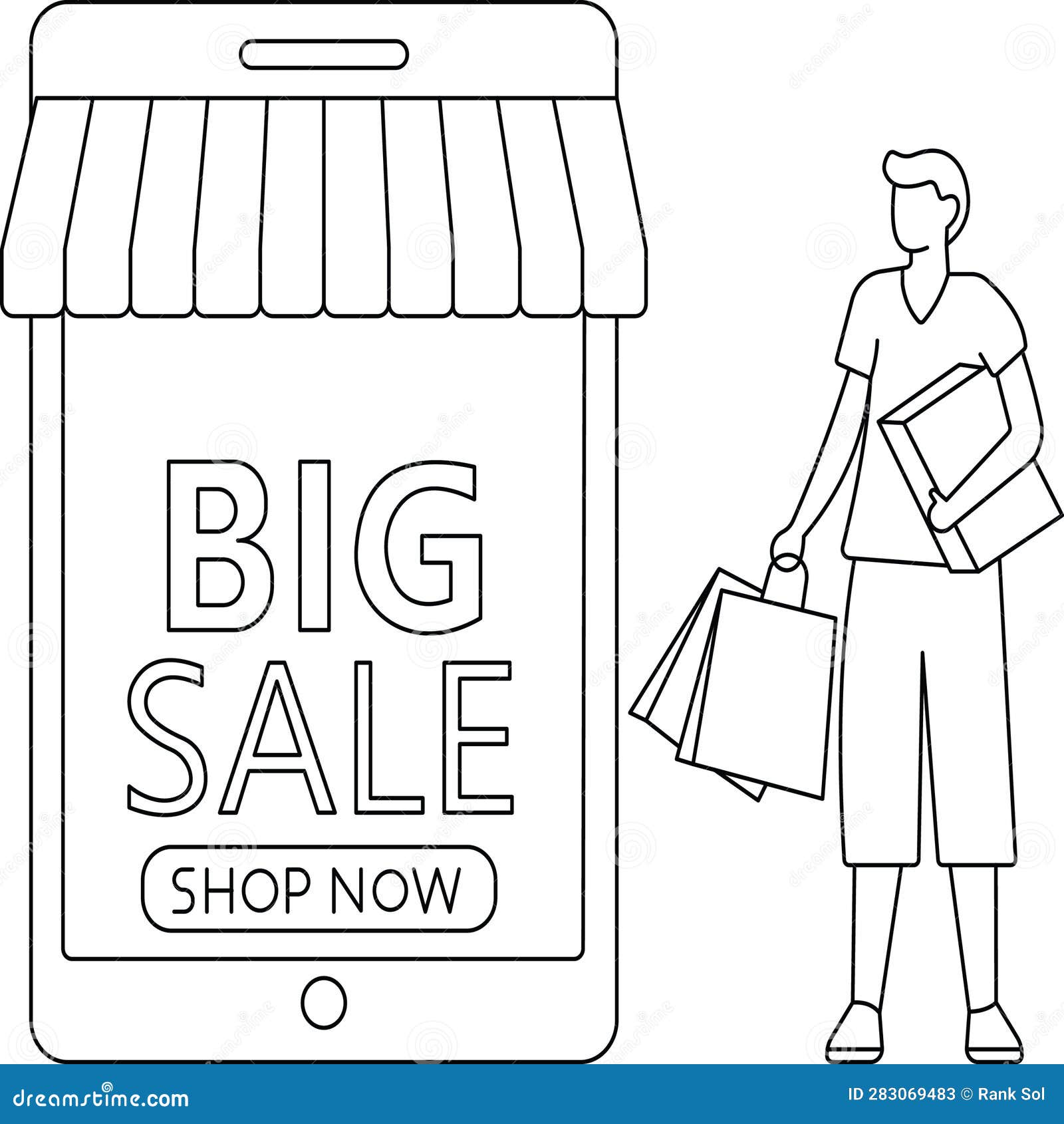Big Shopping Sale Illustration Which Can Easily Edit or Modify Stock ...