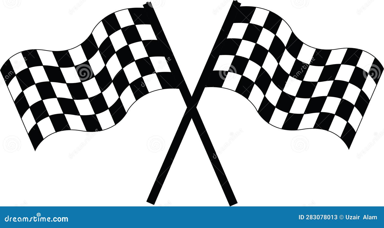 Checkered Racing Two Crossed Flags with Eps Vector Stock Vector ...