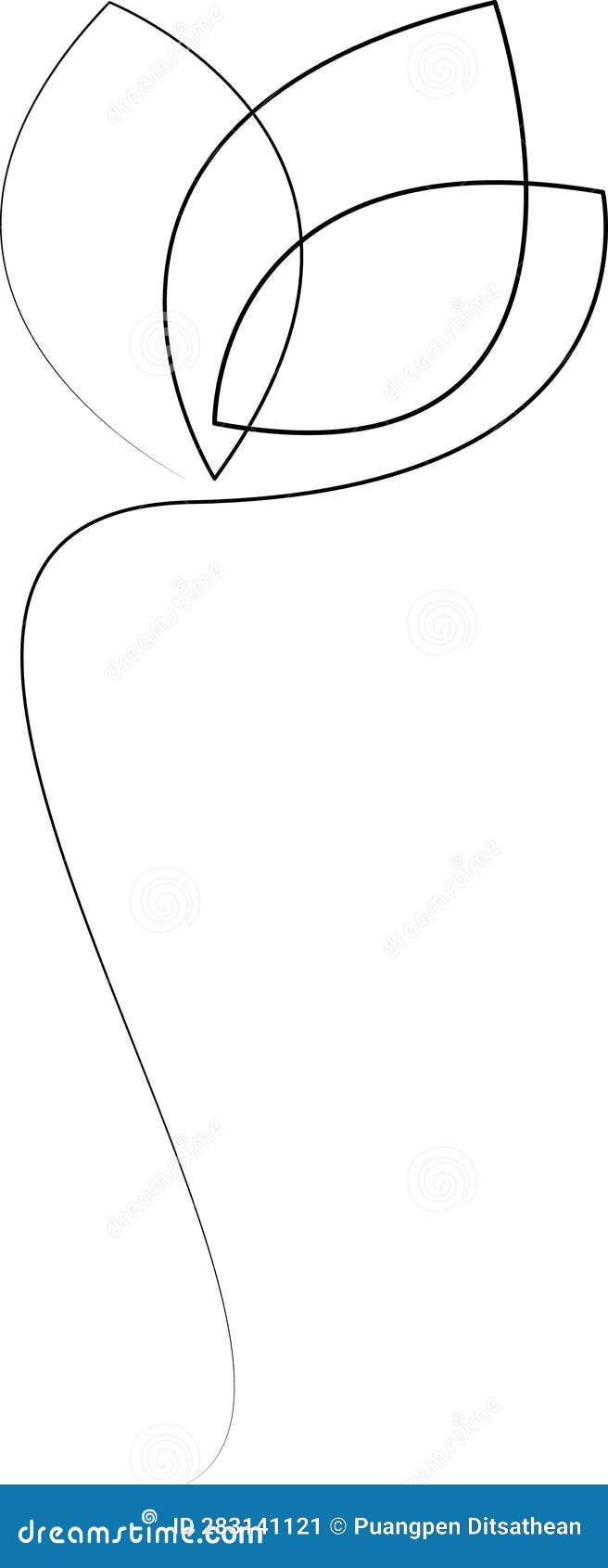 Vector Single Line Art Floral , Simple Illustration.Floral Branch and ...