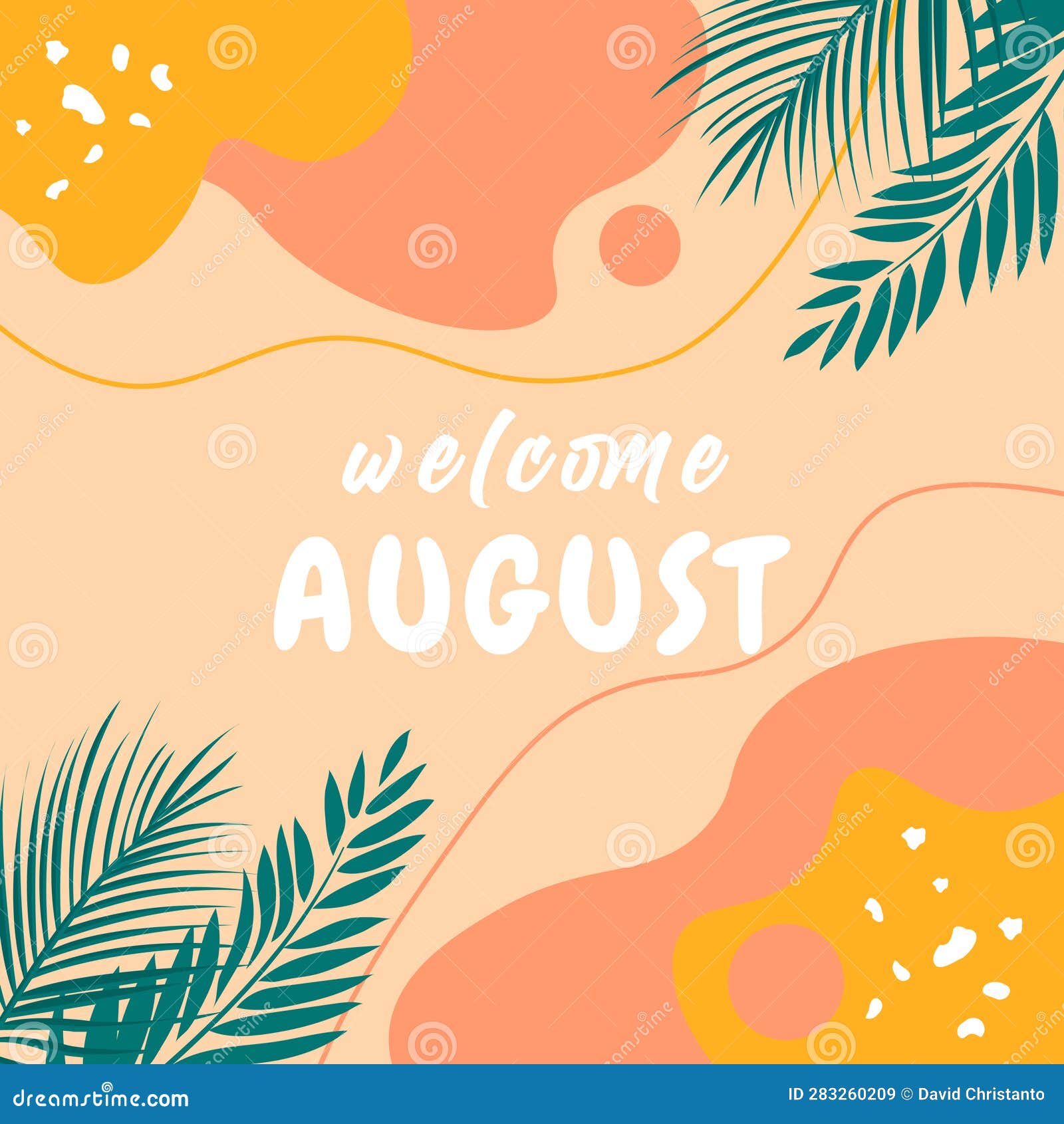 Welcome august stock vector. Illustration of abstract - 283260209