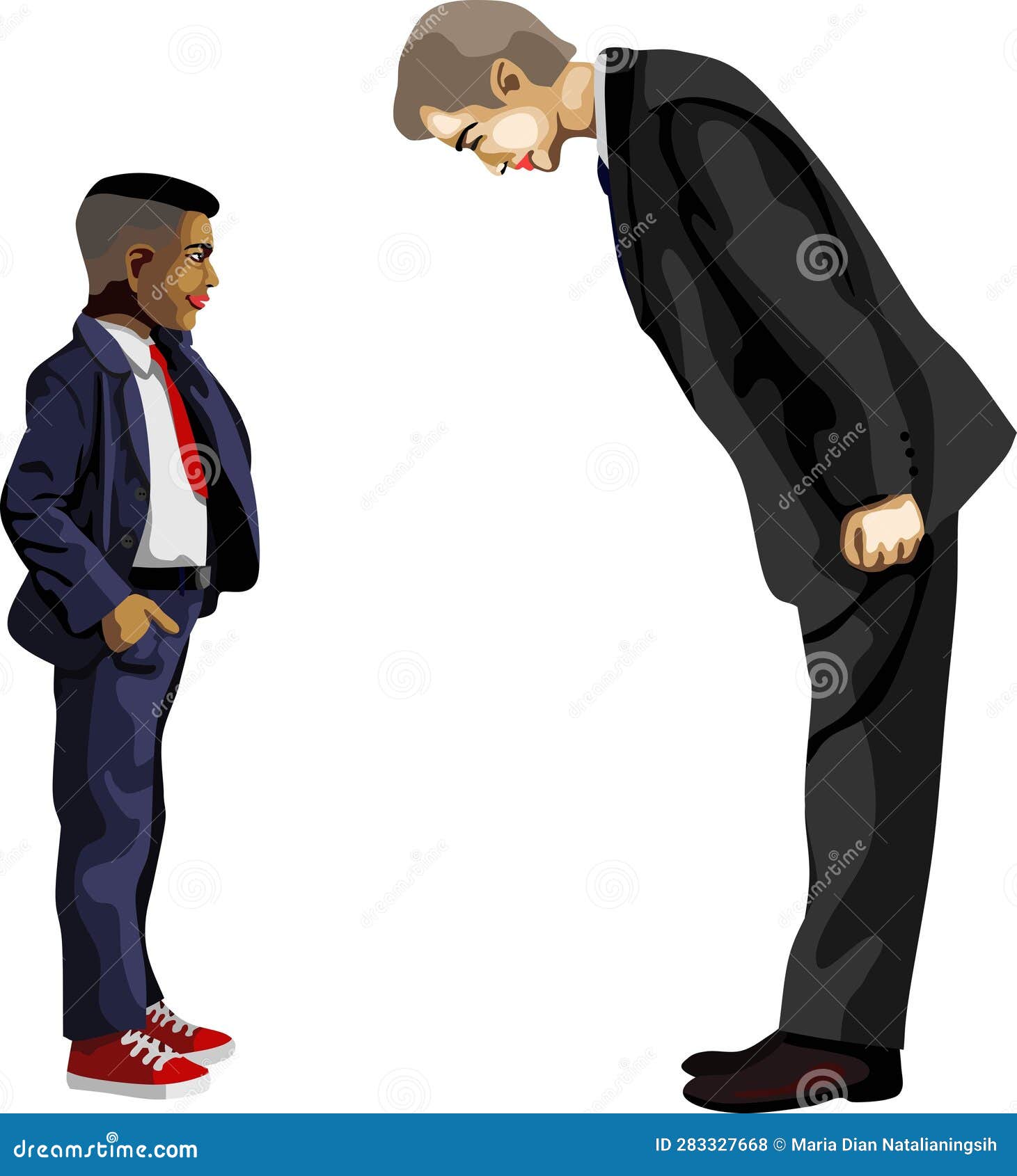 Man Respect To Little Kid Vector Stock Vector - Illustration of funnt ...